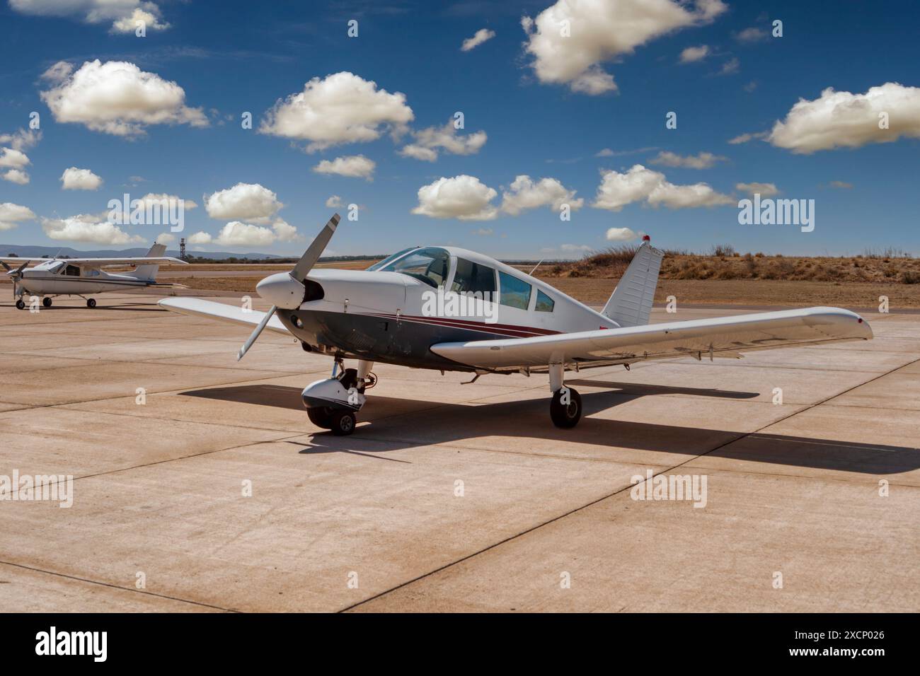 two small planes landed on the airport ready to go Stock Photo - Alamy