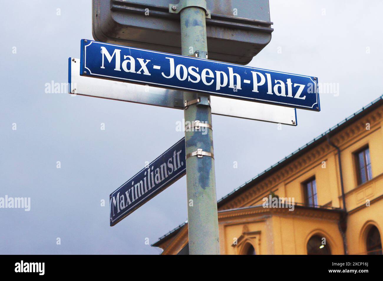 Sign of Max-Joseph-Platz in Munich, Germany Stock Photo - Alamy