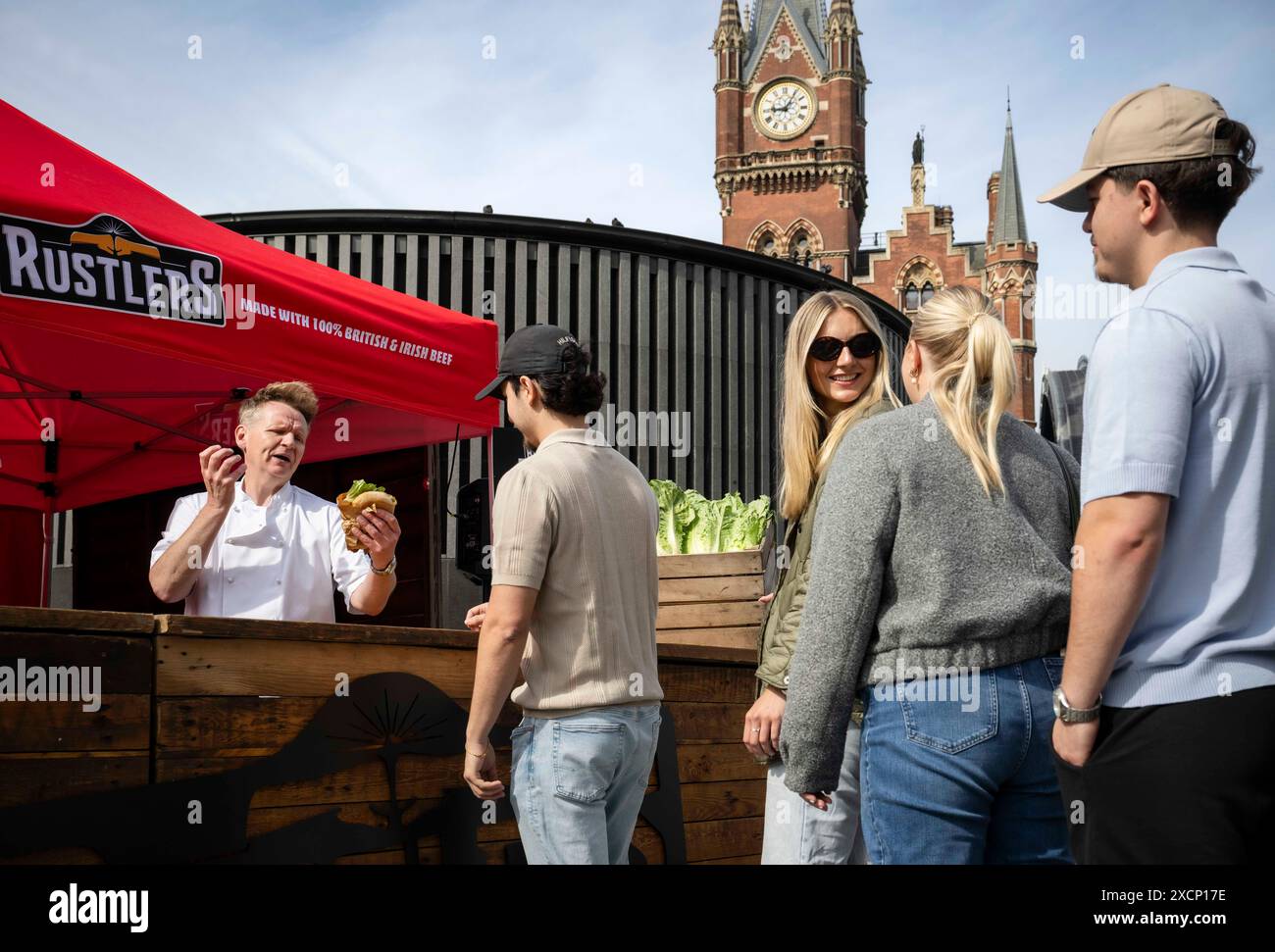 EDITORIAL USE ONLY Gordon Ramsay lookalike Martin Jordan cooks Rustlers ...