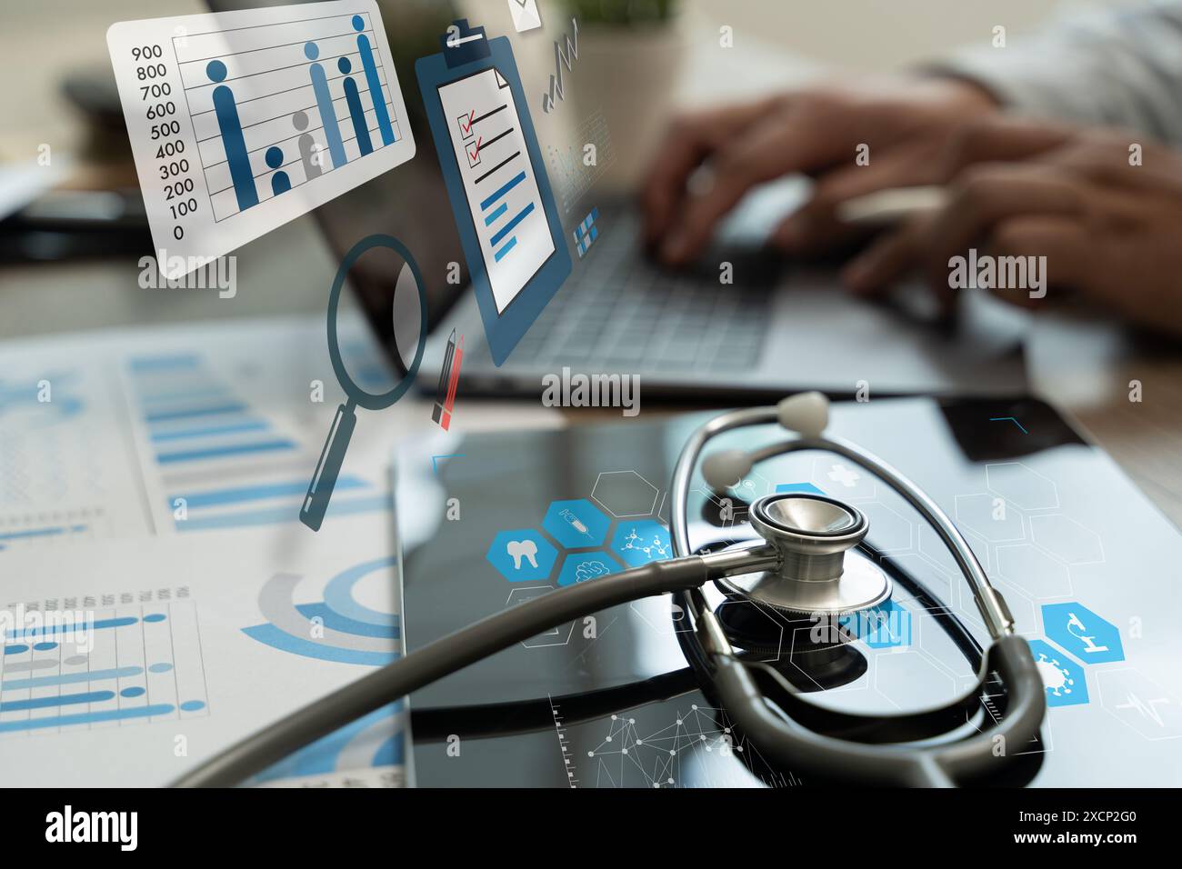 Medical insurance business doctor analyzing medical report Health ...