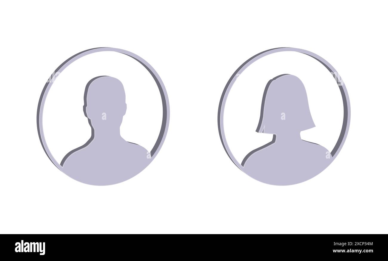 Man and woman empty avatars set 3d Stock Vector Image & Art - Alamy