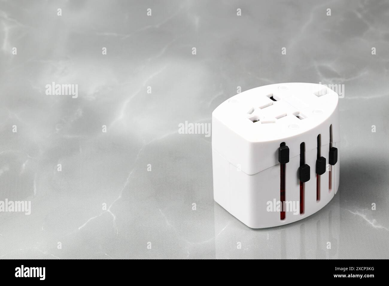 Universal plug adapter, travel plug adapter isolated on reflection ...