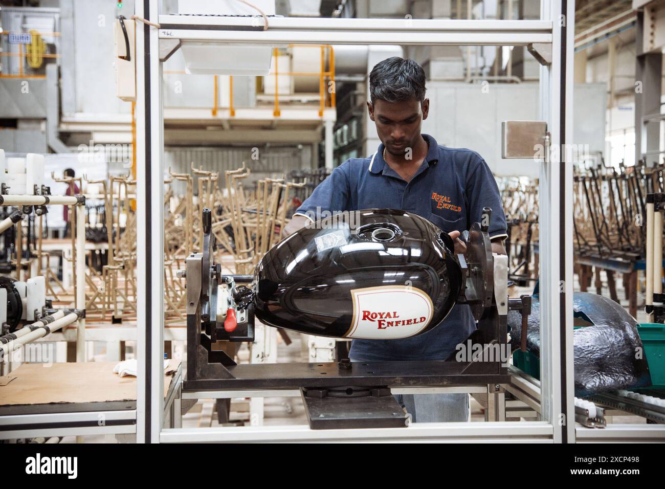 Reportage shot at the Royal Enfield Motorcycle Factory in Chennai ...
