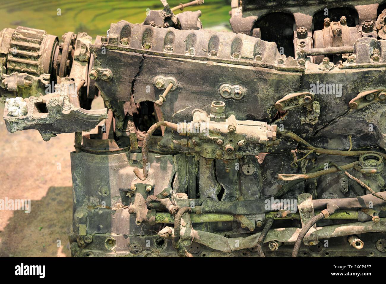 Broken Airplane cylinder engine, Vintage Airplane engine from crash ...