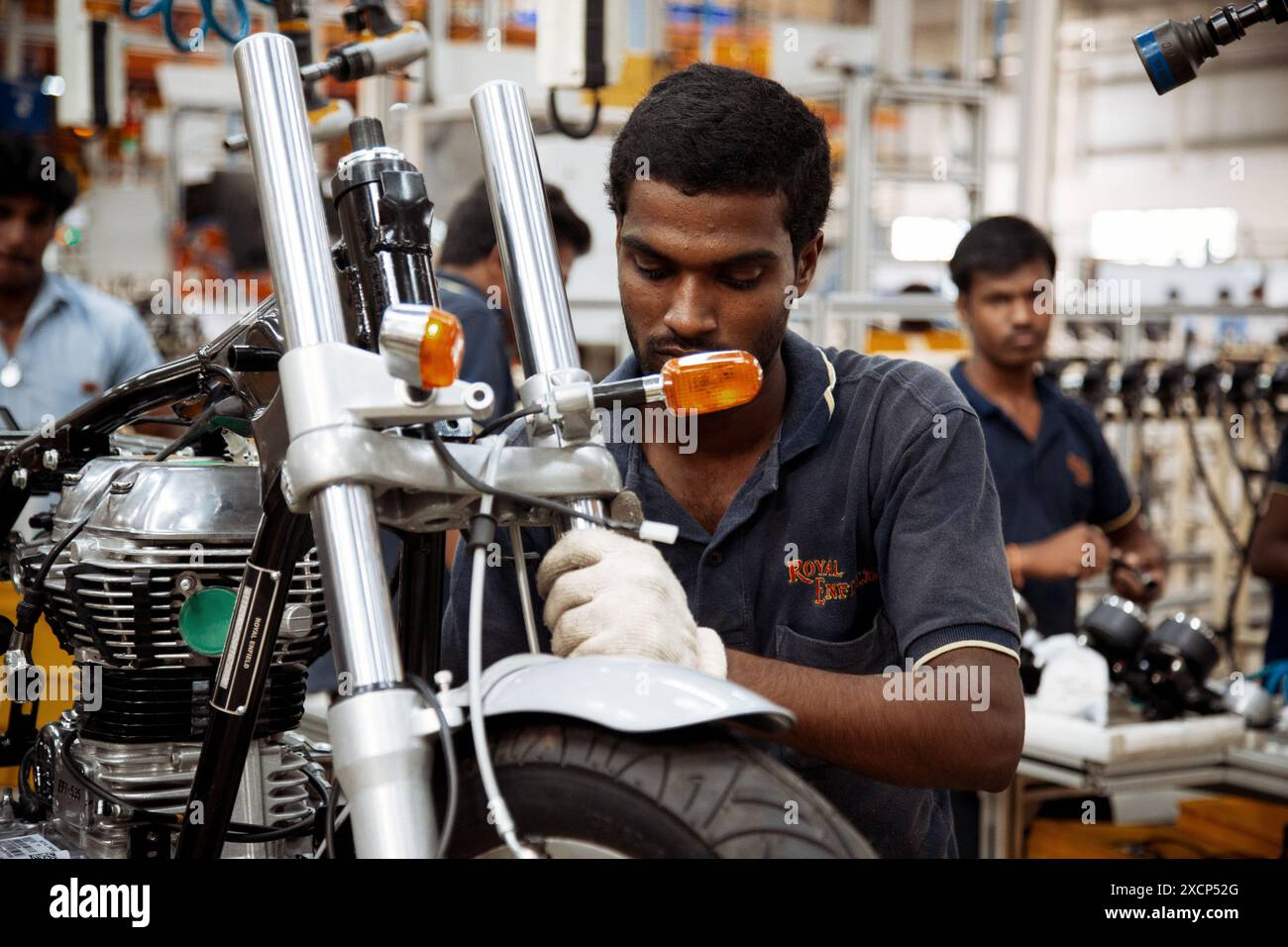 Reportage shot at the Royal Enfield Motorcycle Factory in Chennai ...