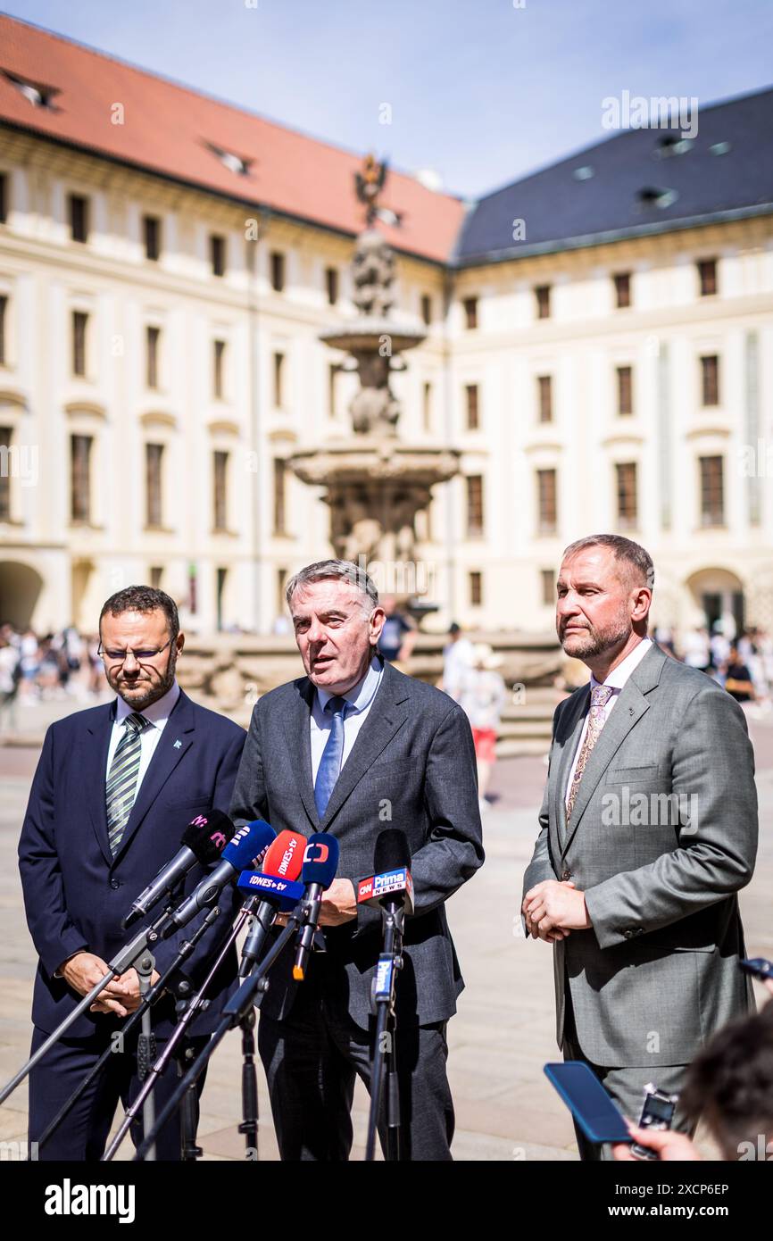 Prague, Czech Republic. 18th June, 2024. From left Czech Radio head ...