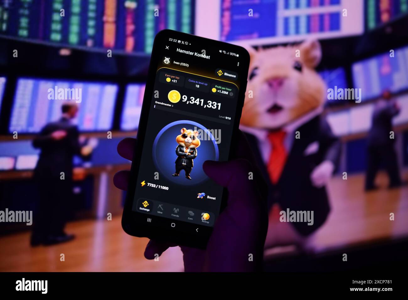 KYIV, UKRAINE - APRIL 20, 2024 Hamster Kombat telegram bot on ...