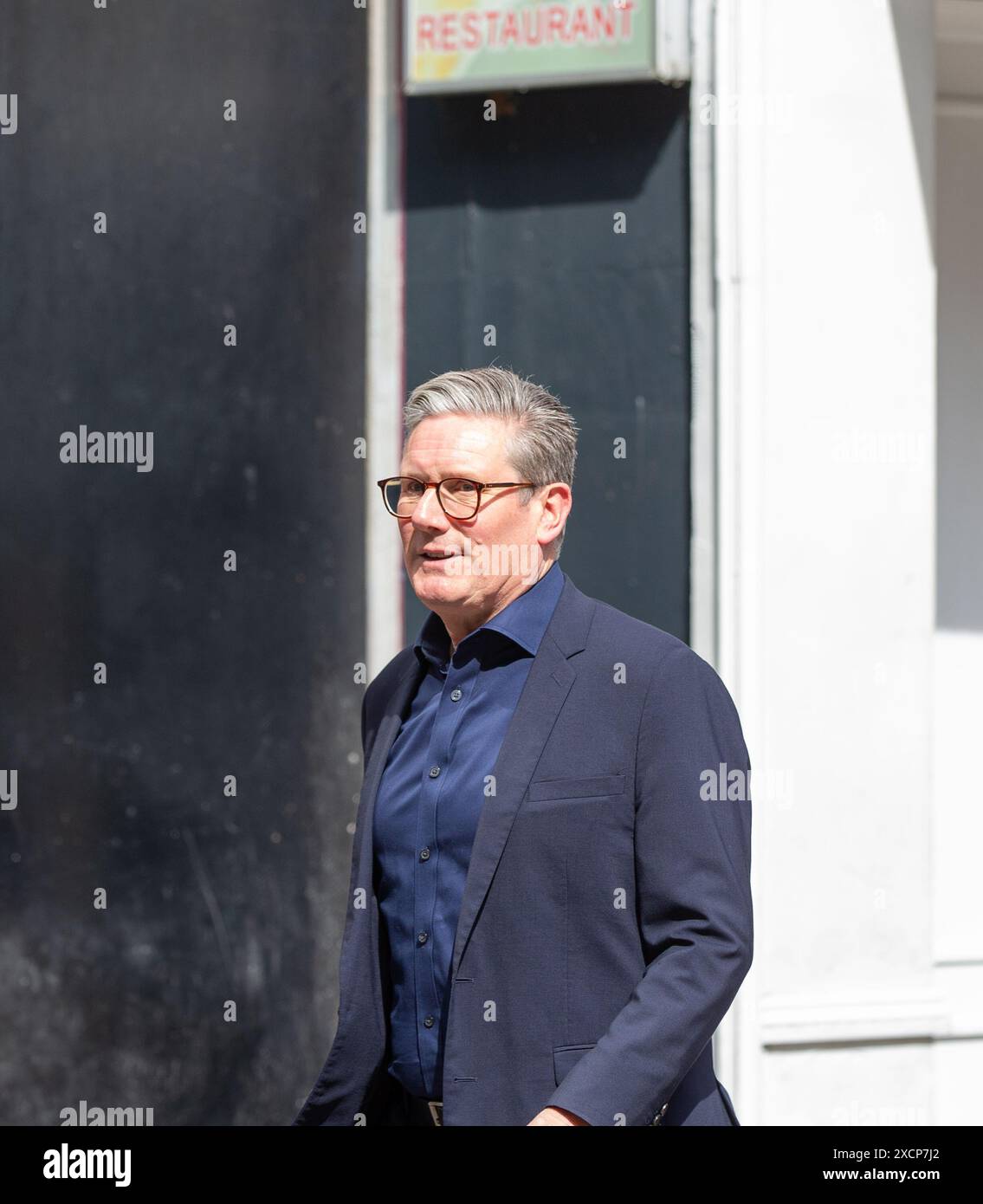 London, UK. 18th June, 2024. Sir Keir Starmer leaves Global Radio ...