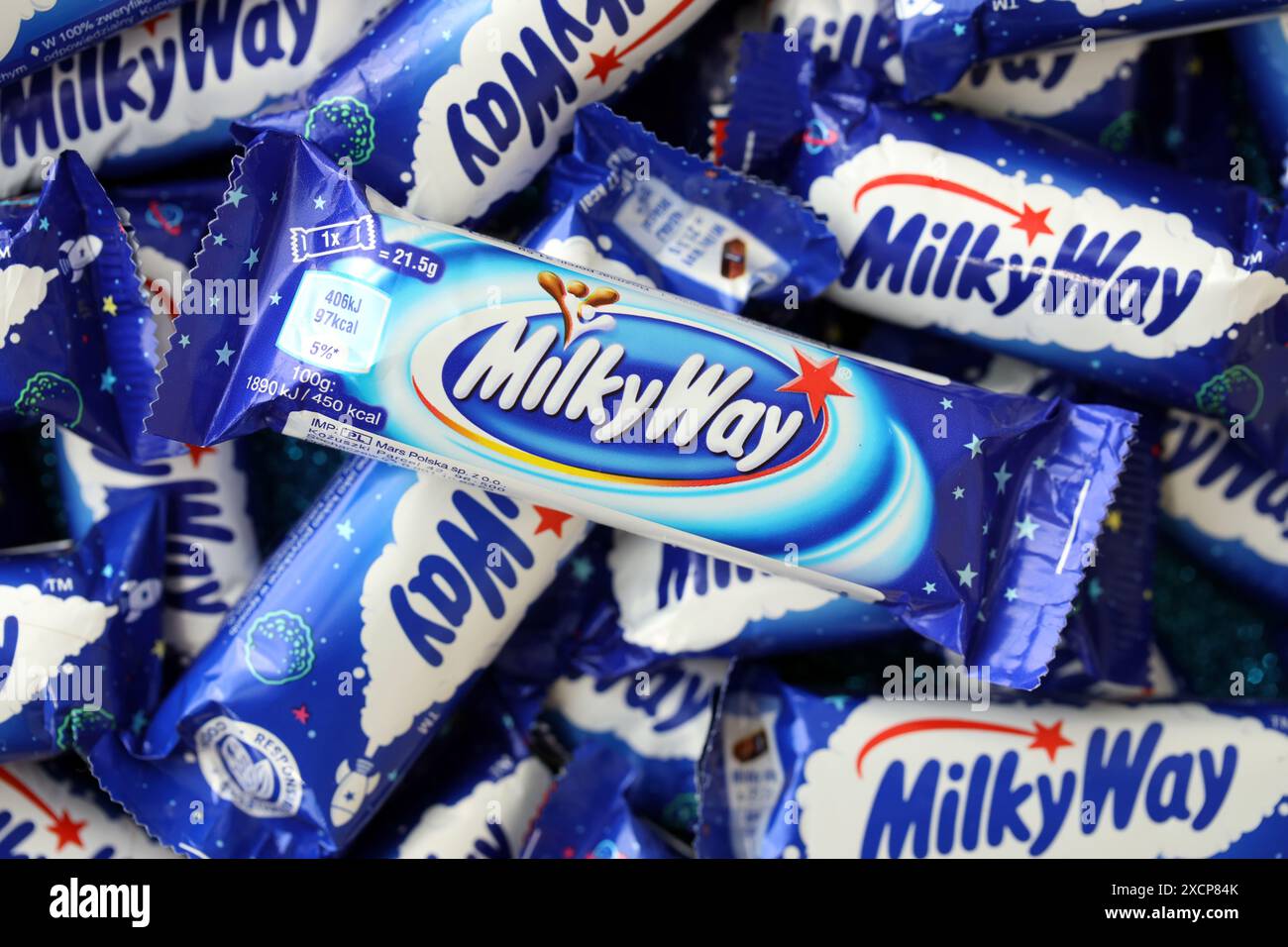 KYIV, UKRAINE - APRIL 20, 2024 Milky Way or MilkyWay small chocolate ...