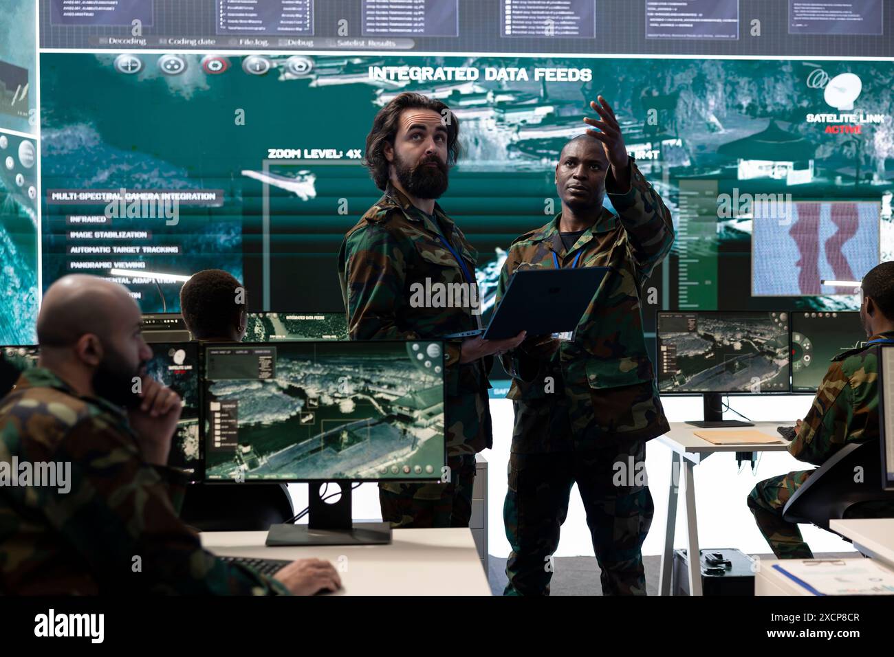 Military engineering team processes tactical data with reconnaissance ...