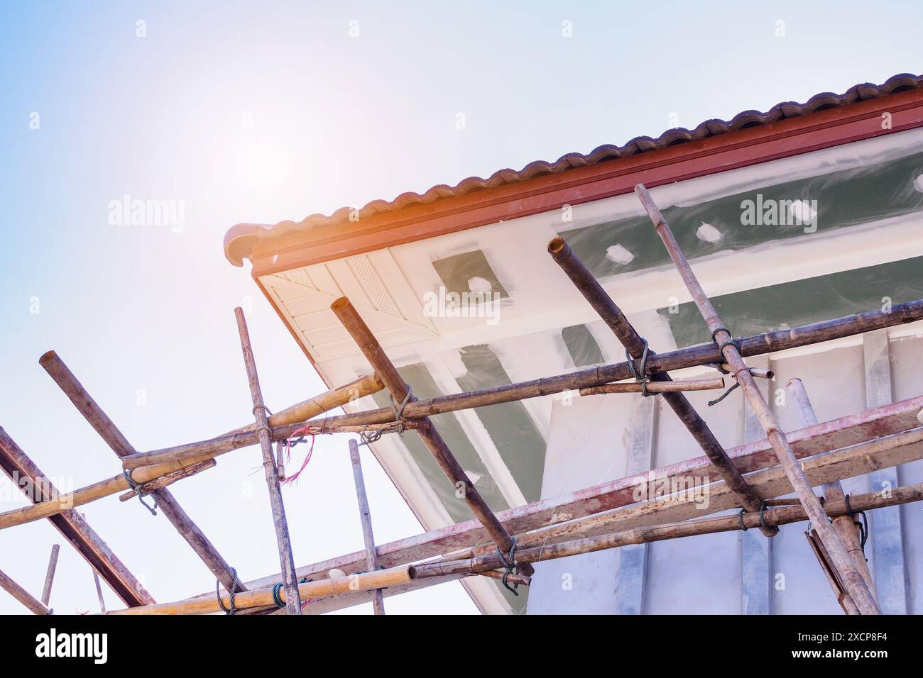 Soffit and Fascia Board Installation at House Building Construction ...