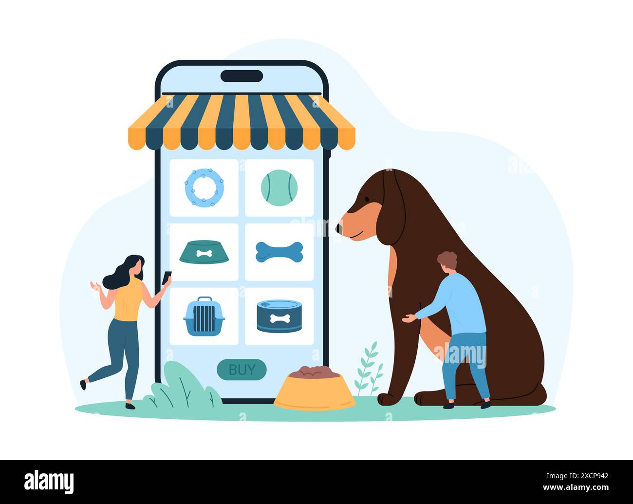Online shopping for dog product in vet mobile app. Tiny people choose ... Online shopping for dog product in vet mobile app. Tiny people choose ...