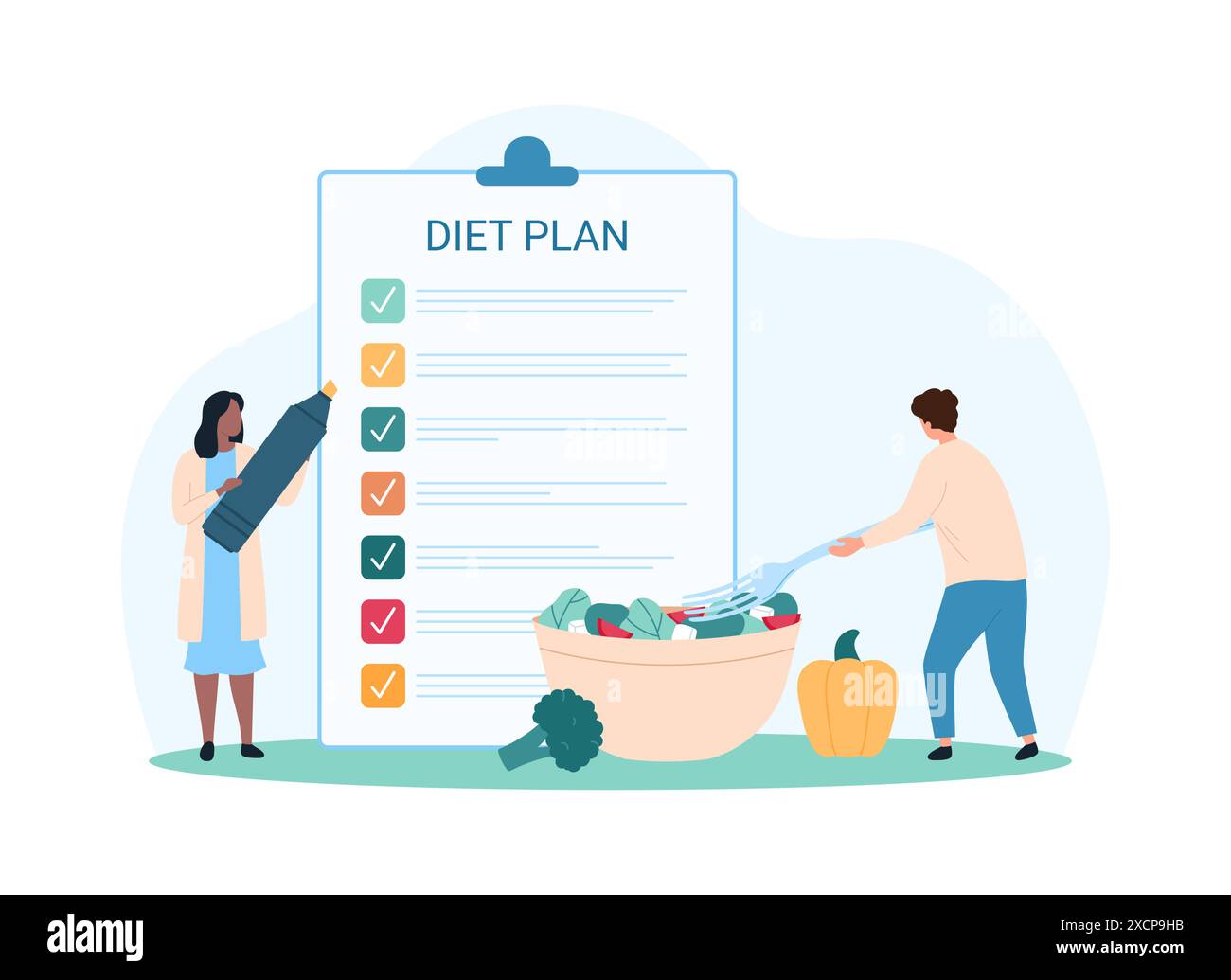 Weight loss program, diet planning with help of nutritionist. Tiny ...