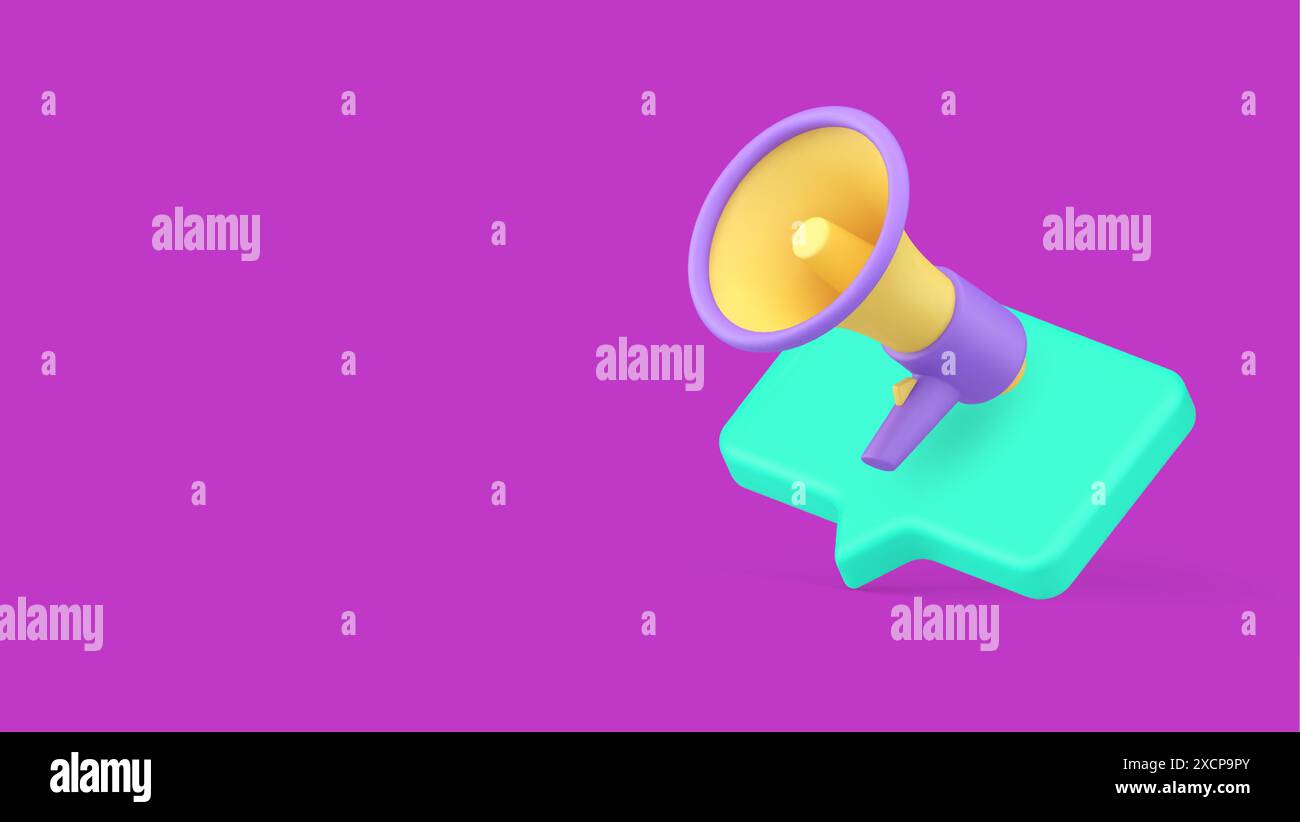 Social media marketing advertising announce megaphone and speech bubble ...