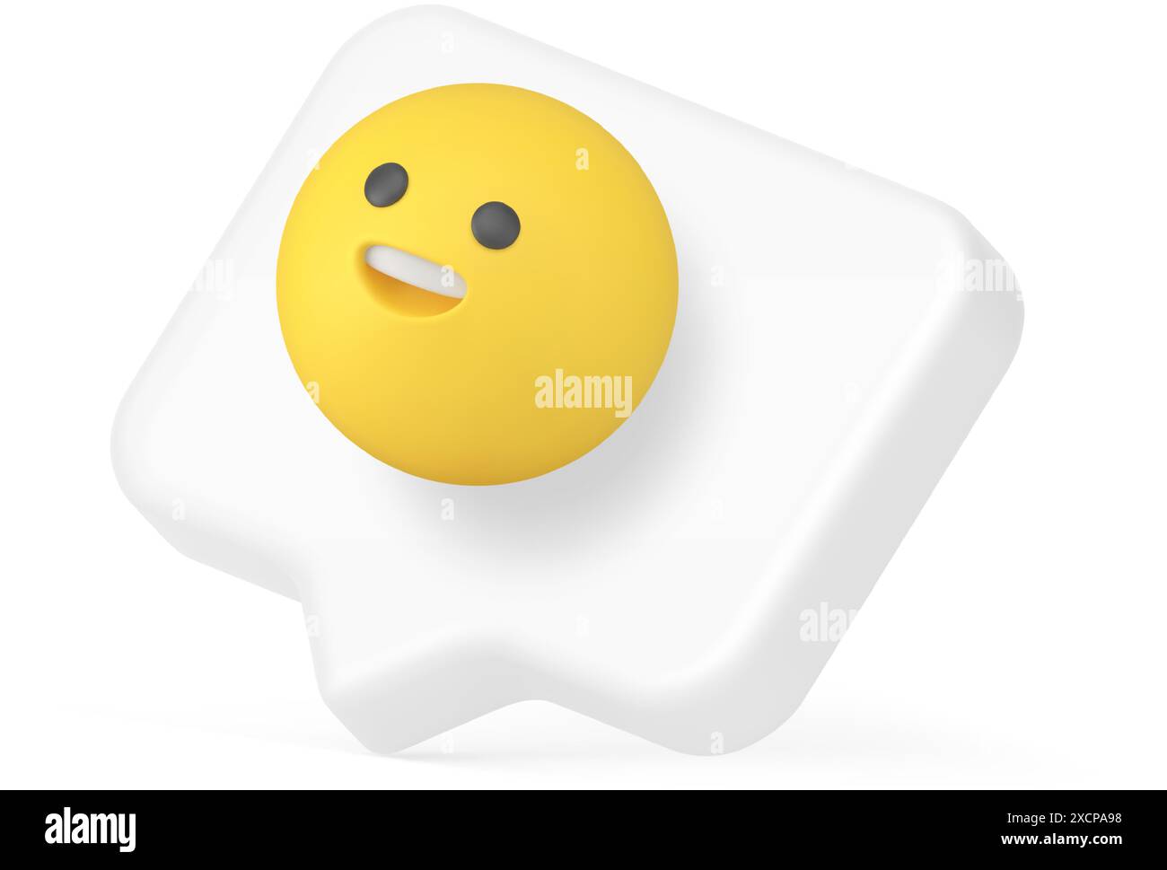 Smiley emoji quick tips positive yellow emoticon in speech bubble 3d ...
