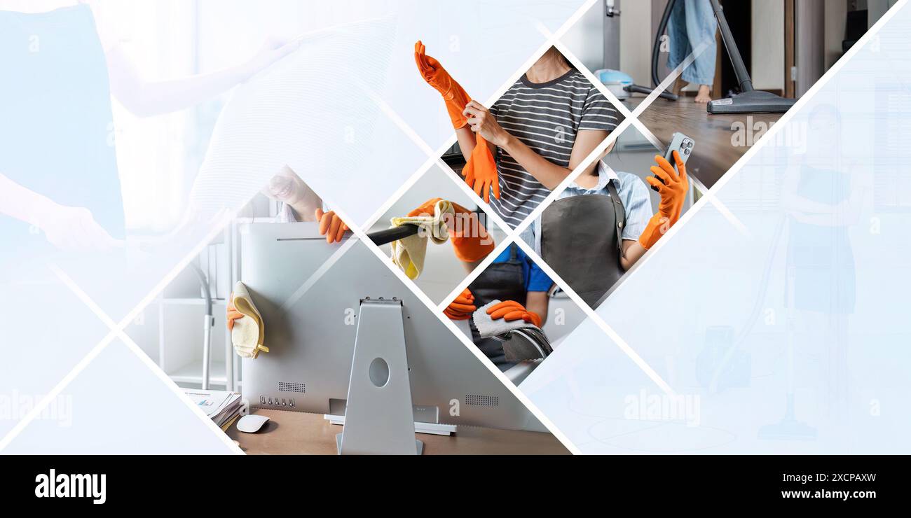 Collage photo of cleaning service Professional Cleaning Group ...