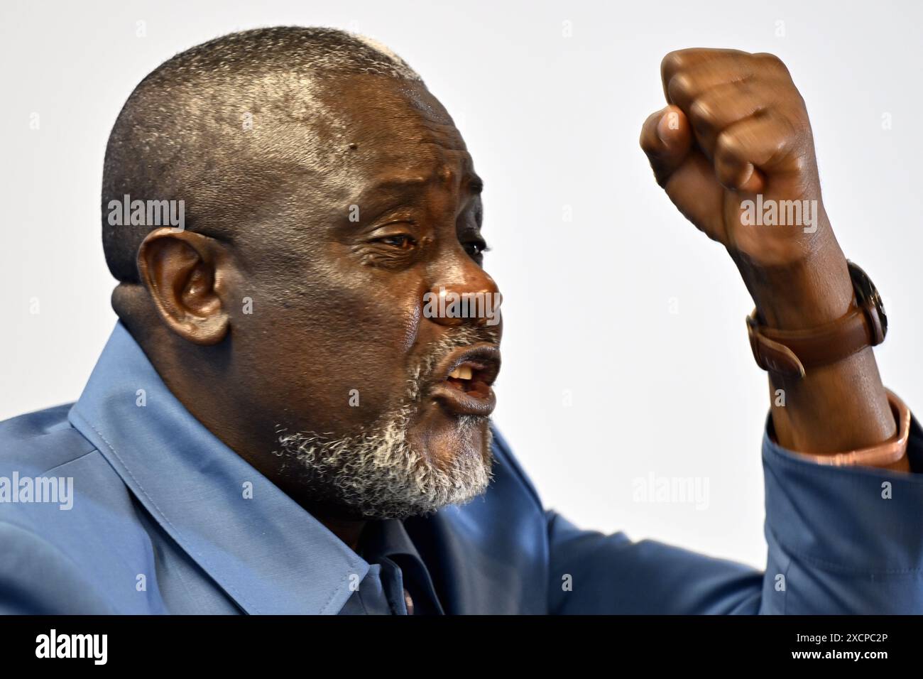 Brussels, Belgium. 18th June, 2024. MLP president Franck Diongo Shamba ...