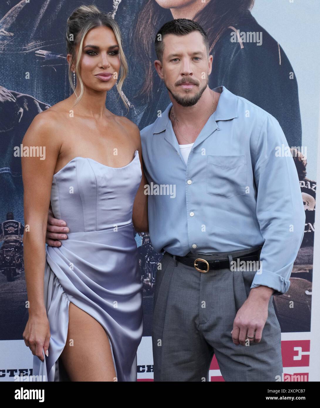 (L-R) Lucy Knapp and Beau Knapp arrives at THE BIKERIDERS Los Angeles ...
