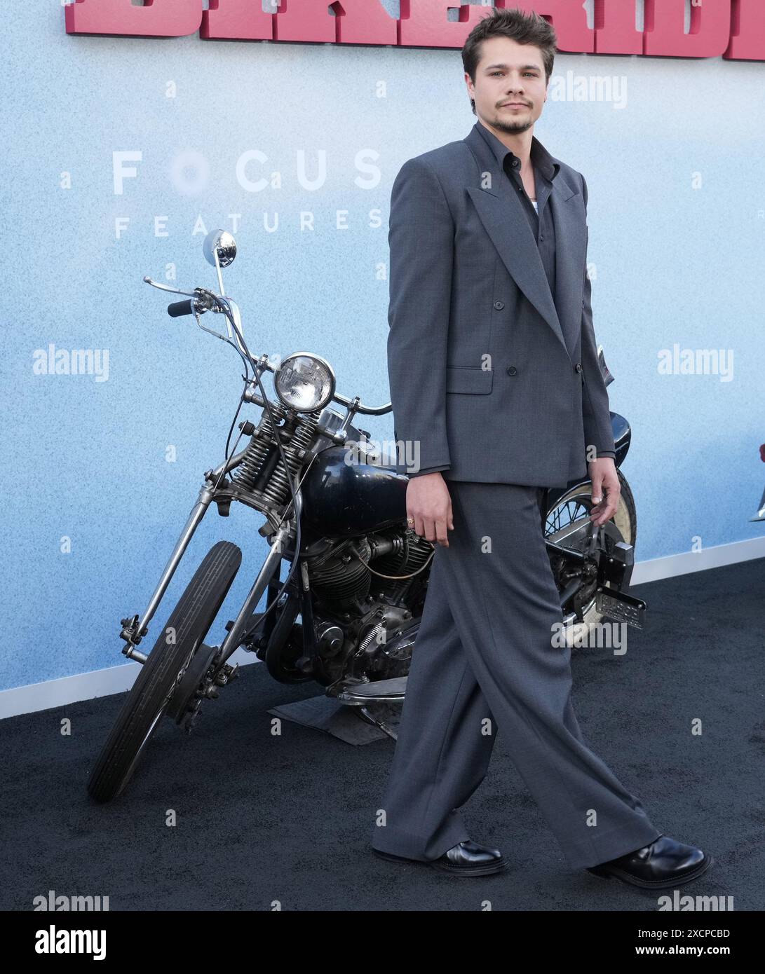 Toby Wallace arrives at THE BIKERIDERS Los Angeles Premiere held at the ...