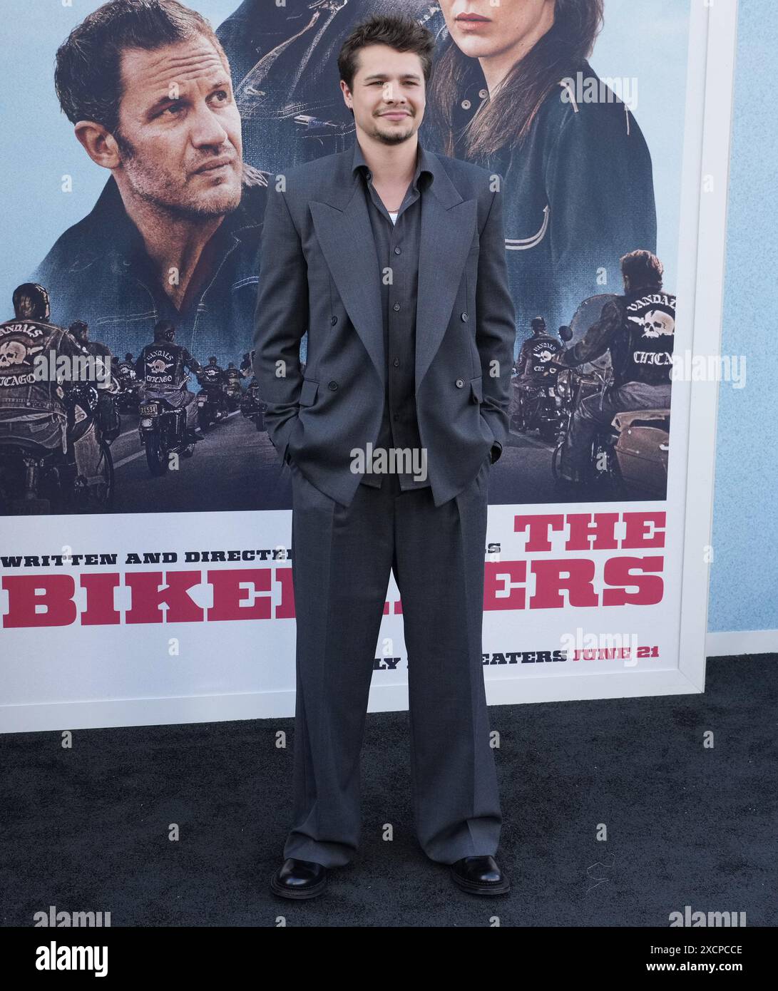 Toby Wallace arrives at THE BIKERIDERS Los Angeles Premiere held at the ...