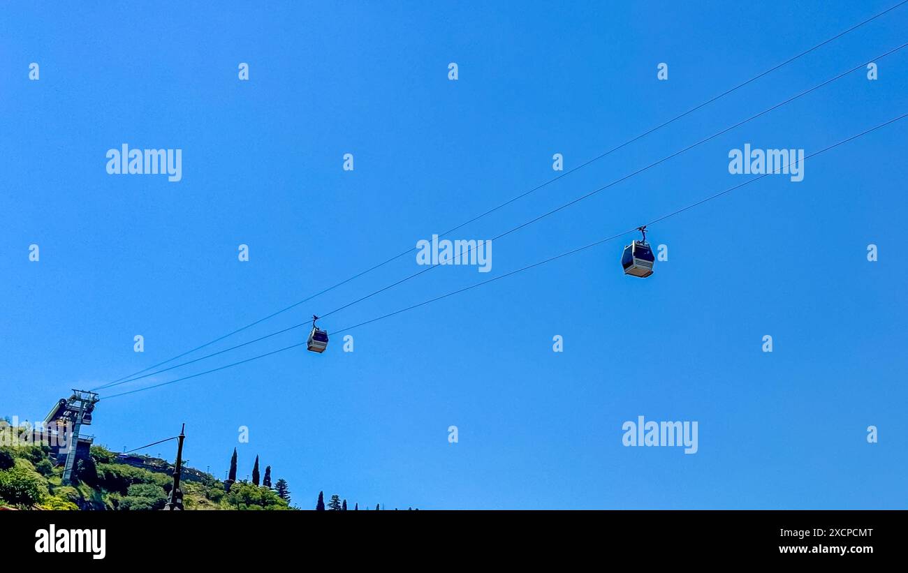 Tbilisi city and Tbilisi cable car general view. Georgia Stock Photo ...