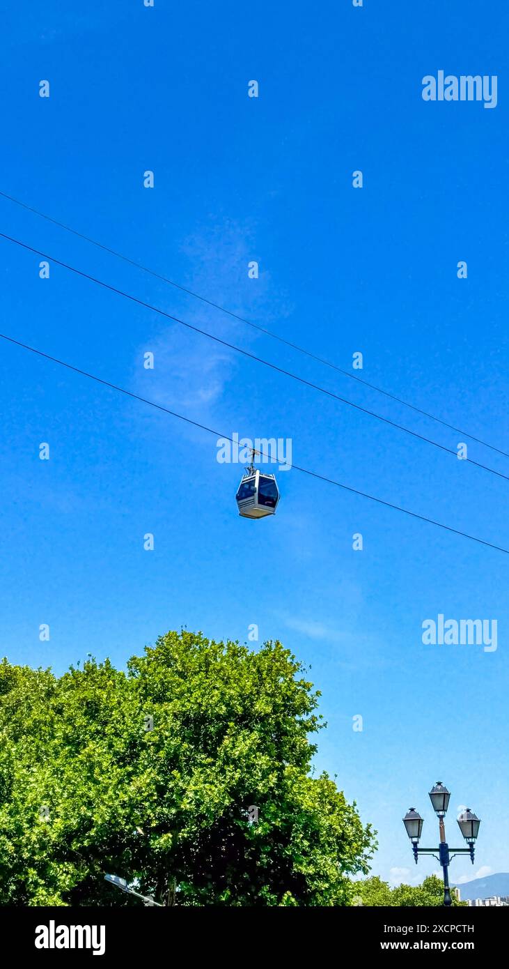 Tbilisi city and Tbilisi cable car general view. Georgia Stock Photo ...