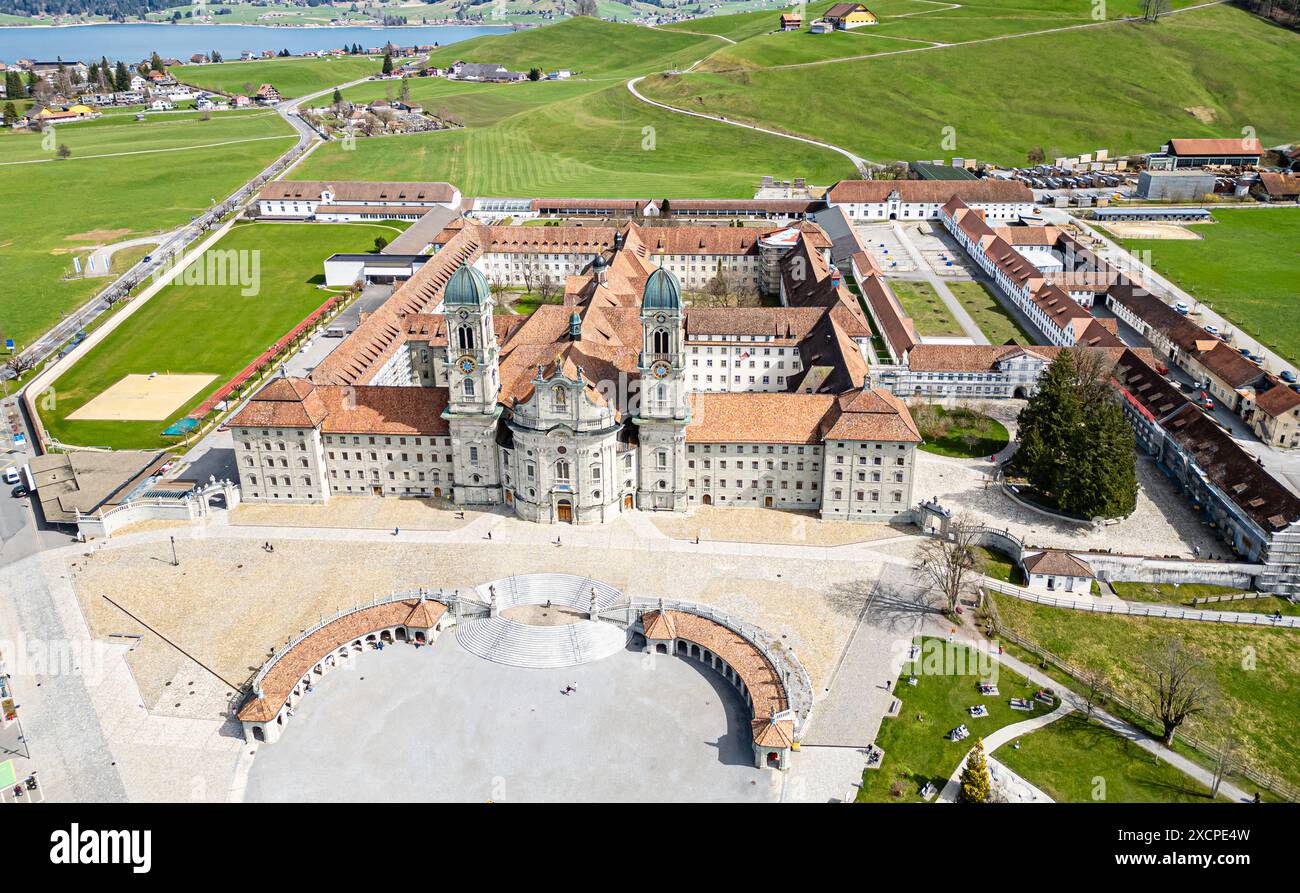 Einsiedeln, Switzerland, 17th Mar 2024: Bird's-eye view of Einsiedeln ...
