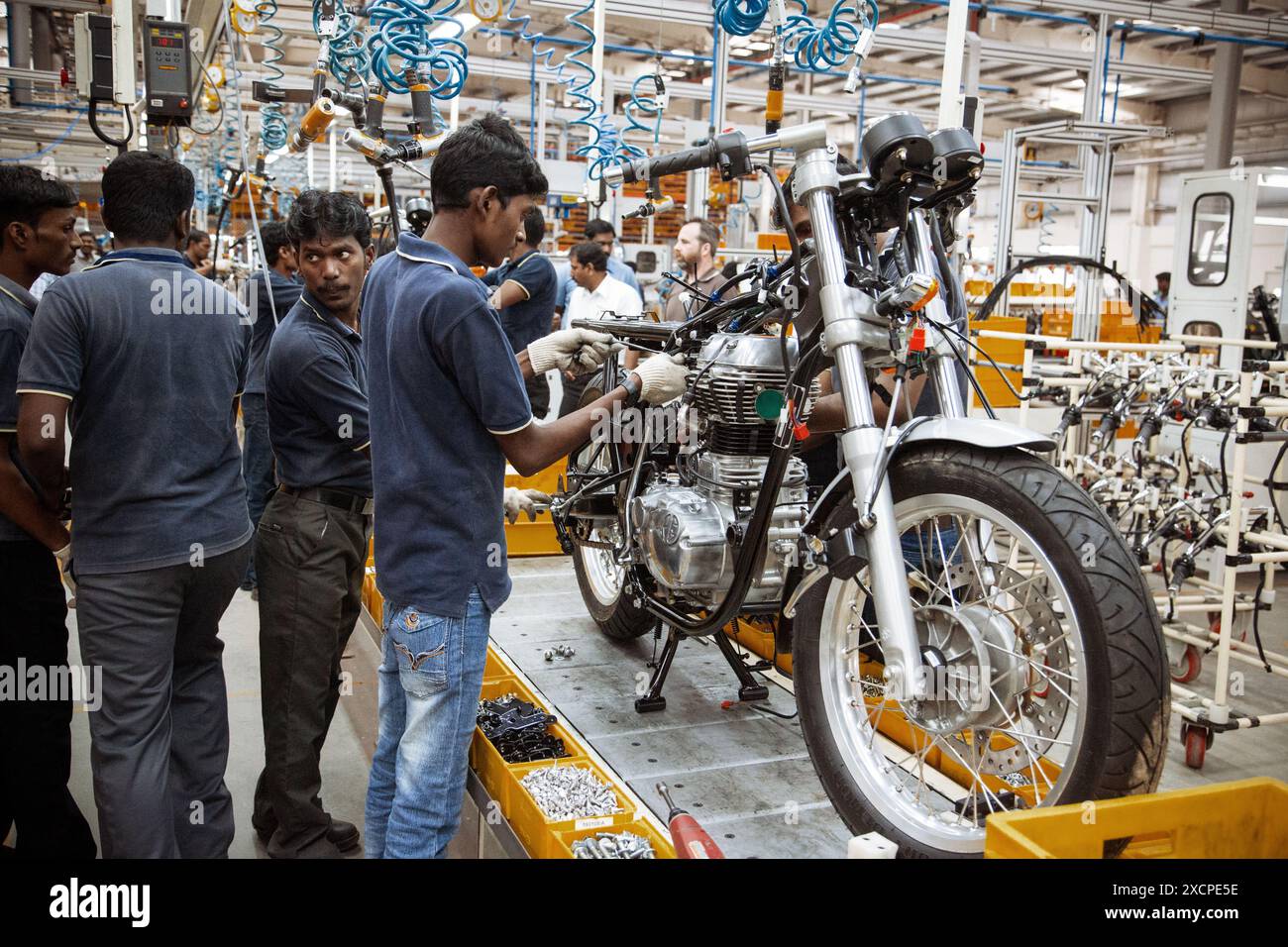 Reportage shot at the Royal Enfield Motorcycle Factory in Chennai ...
