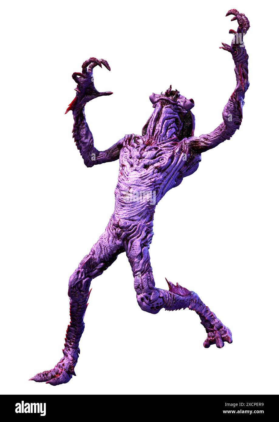 3D rendering of a purple alien isolated on white background Stock Photo ...
