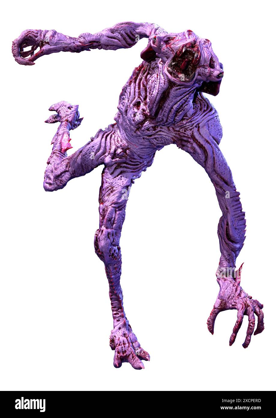 3D rendering of a purple alien isolated on white background Stock Photo ...