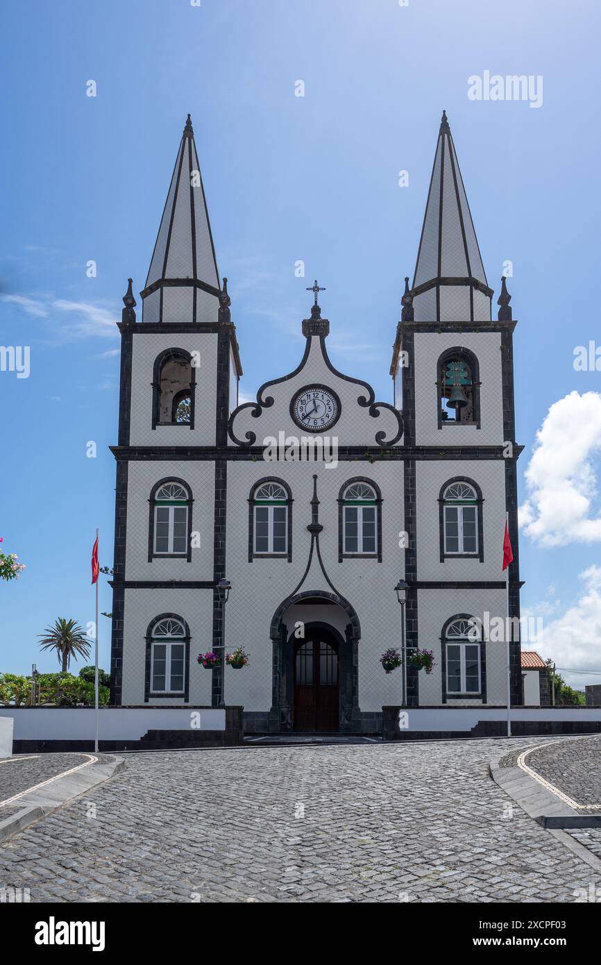 Exterior of the front facade of the parish church of Madalena on the ...