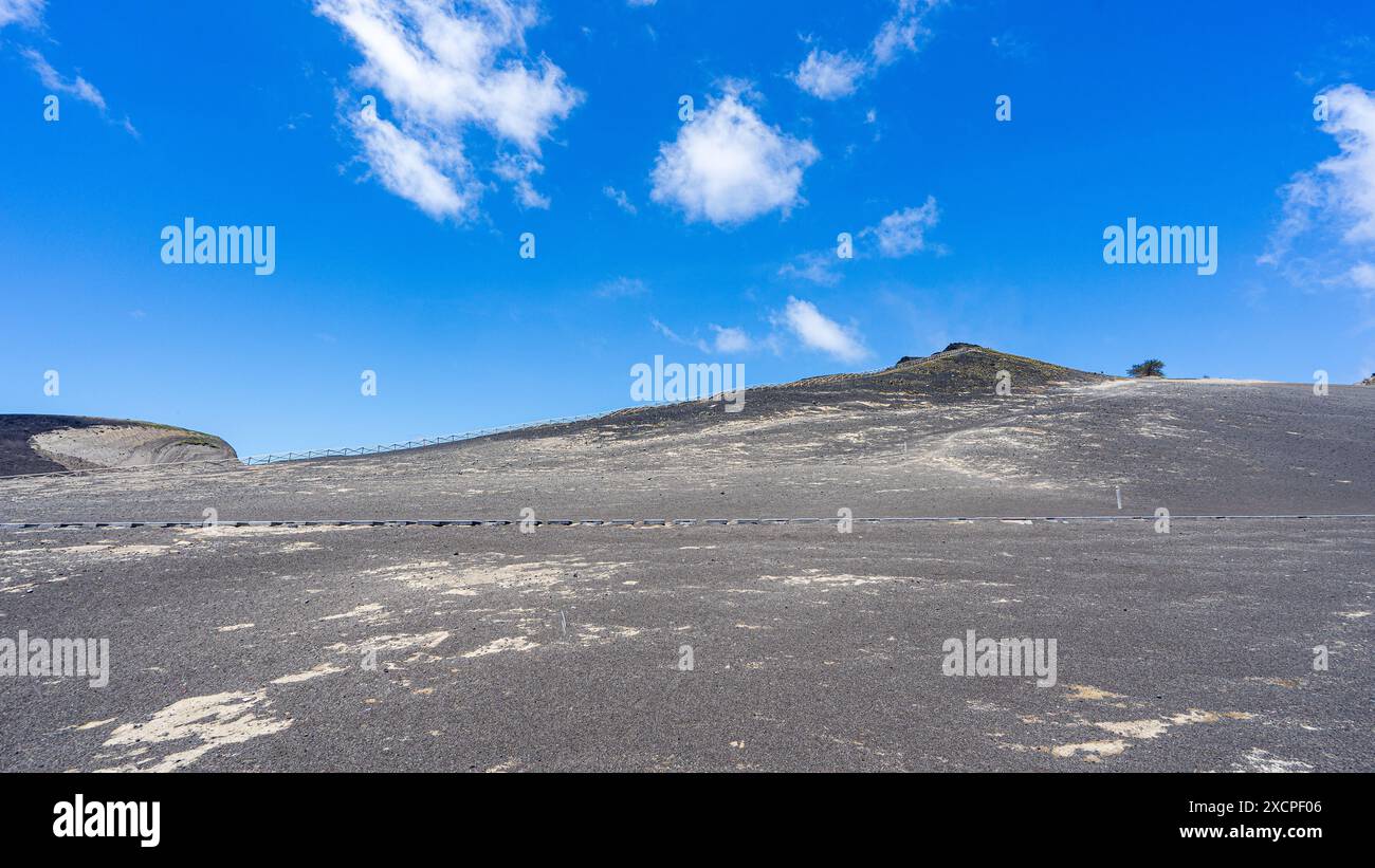 Arid zone of the capelinhos volcano, island of Faial in the Azores ...