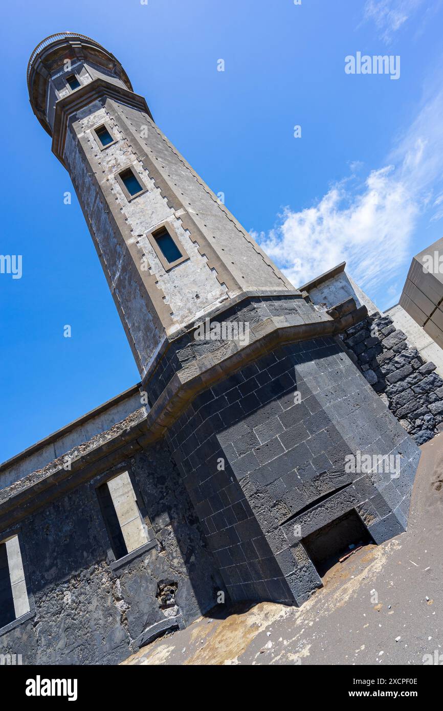 Exterior of Capelinhos Volcano Lighthouse, Faial Island in the Azores ...