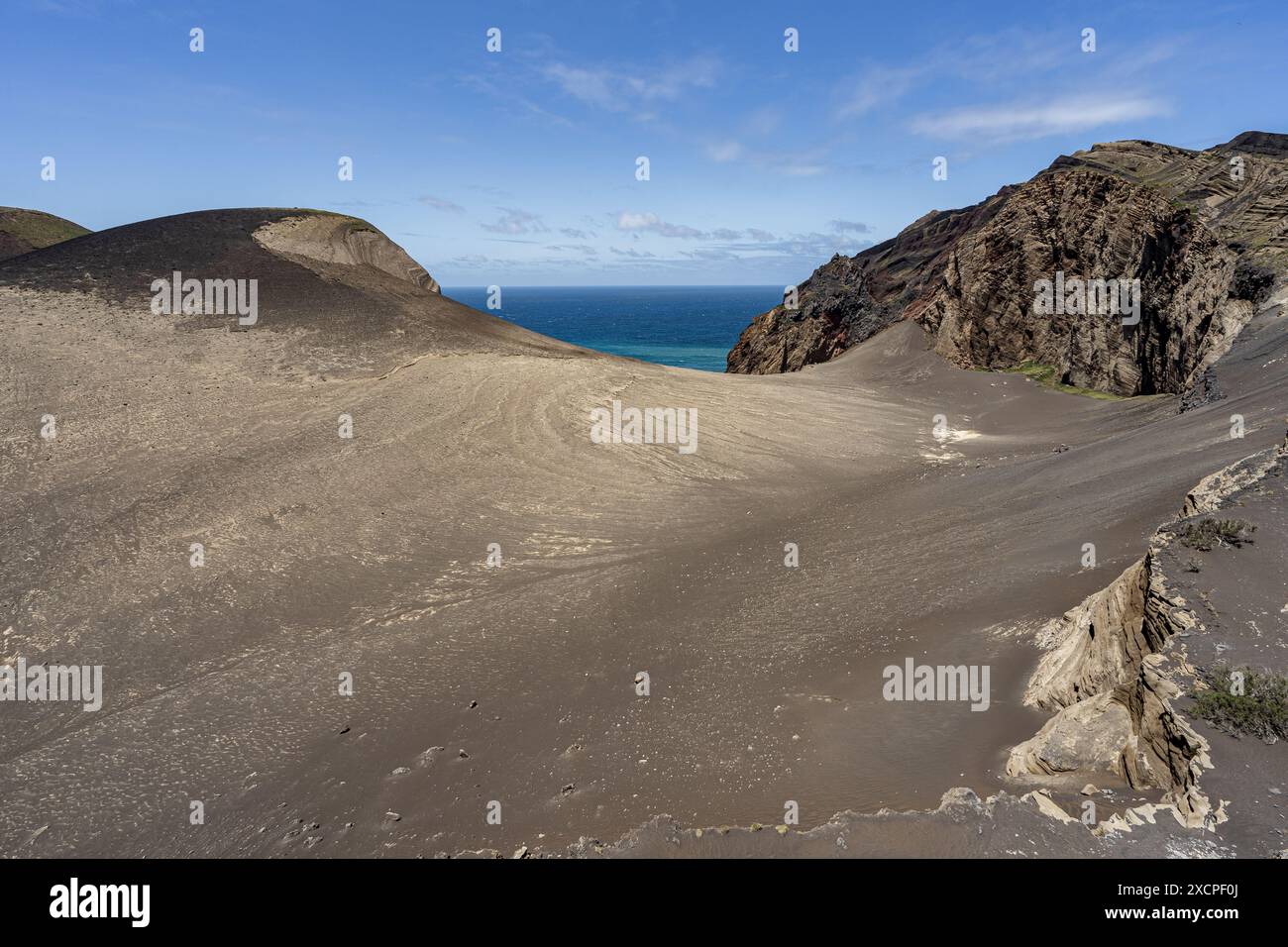 Arid zone of the capelinhos volcano, island of Faial in the Azores ...