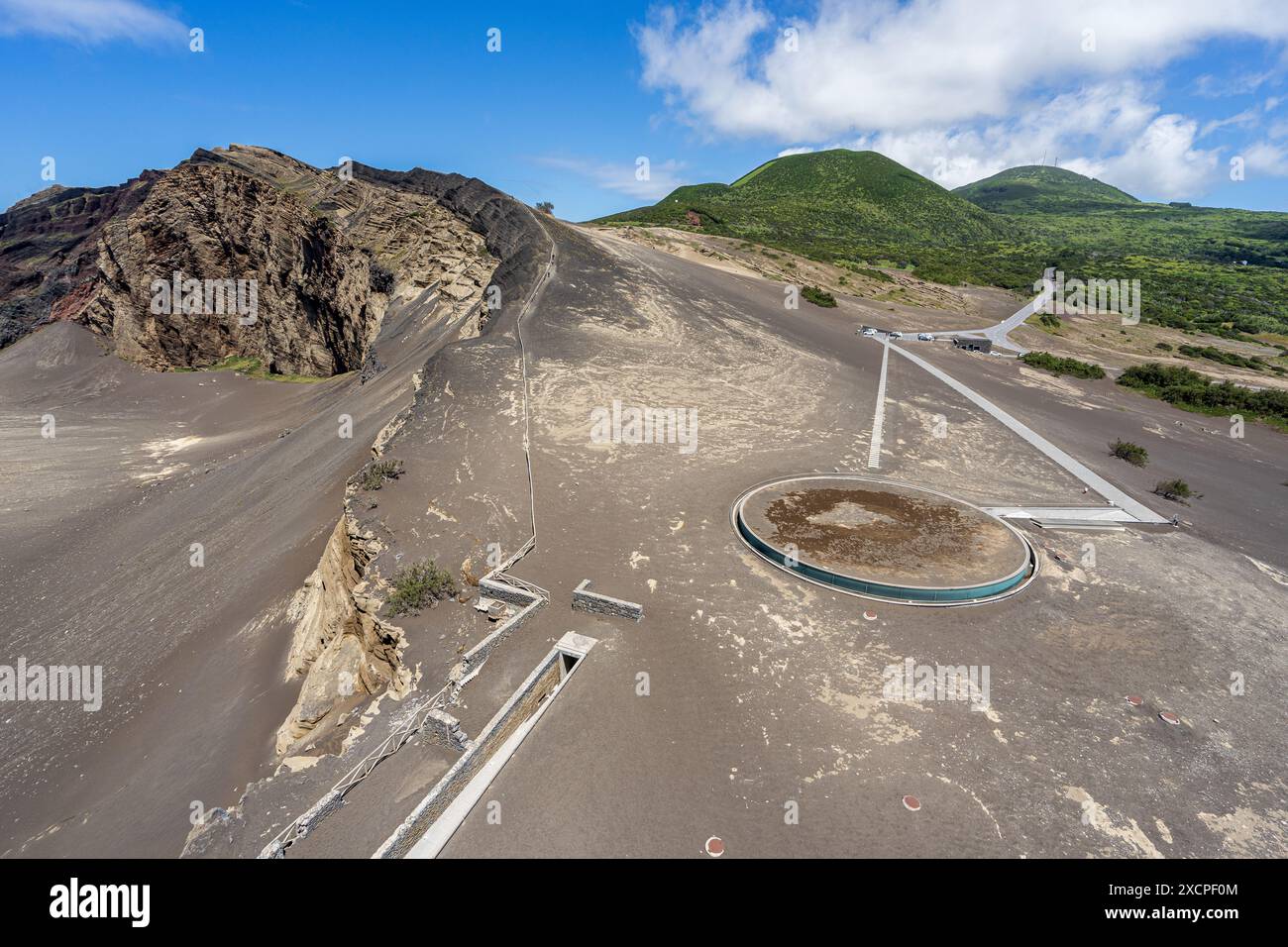 Arid zone of the capelinhos volcano, island of Faial in the Azores ...