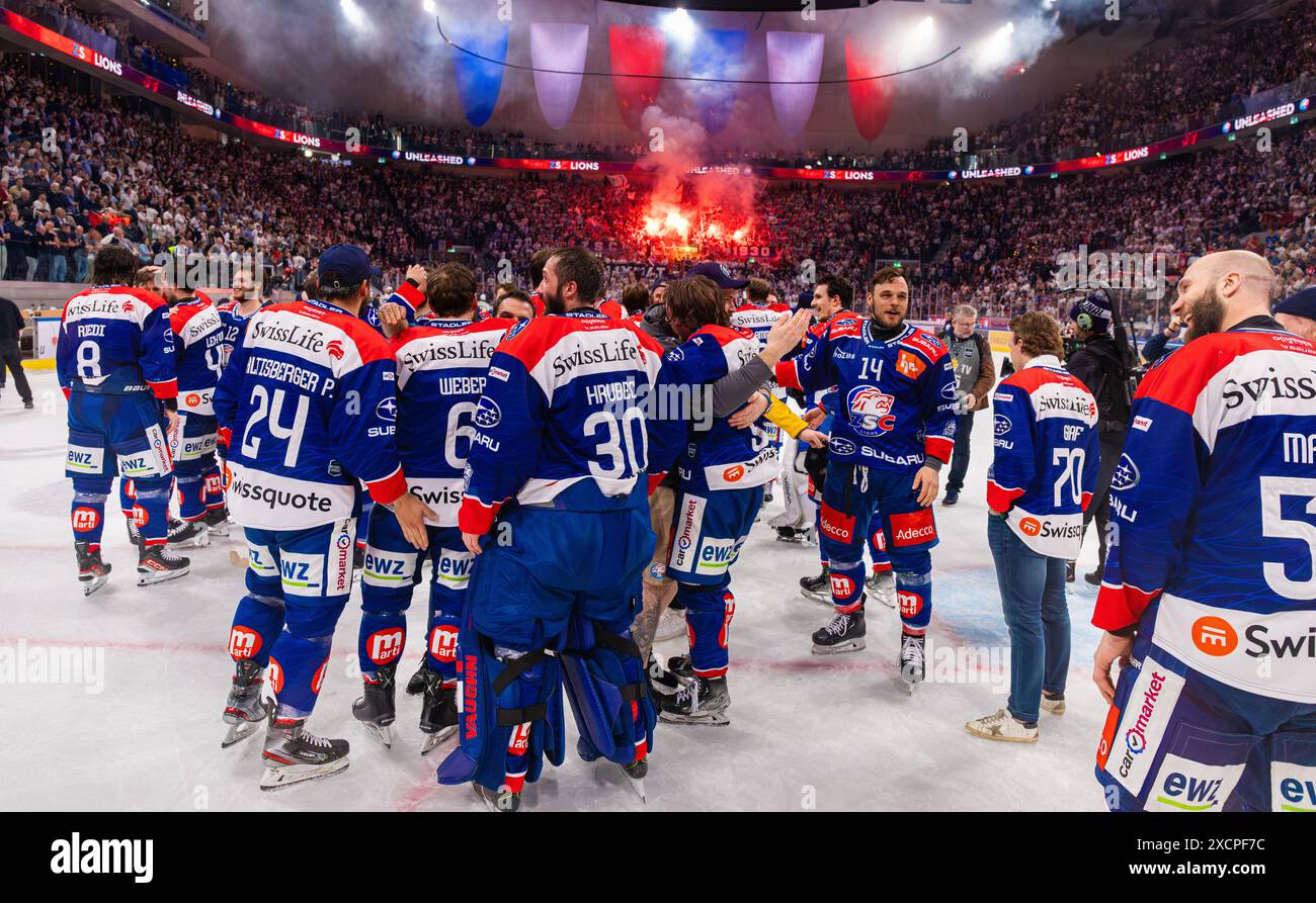 Zurich, Switzerland, 30th Apr 2024: Cheers from the ZSC Lions. In the ...
