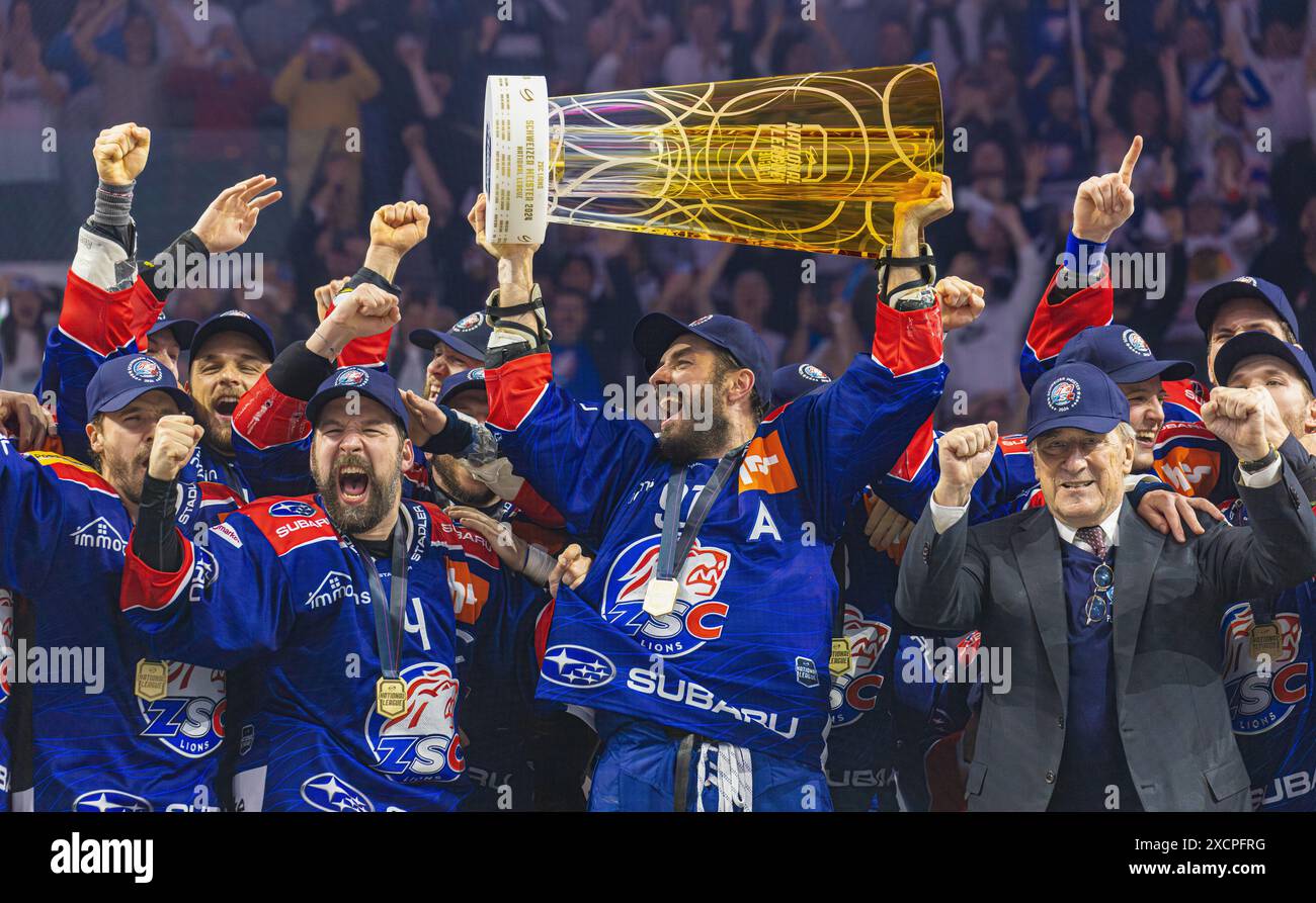Zurich, Switzerland, 30th Apr 2024: ZSC Lions forward Denis Hollenstein ...