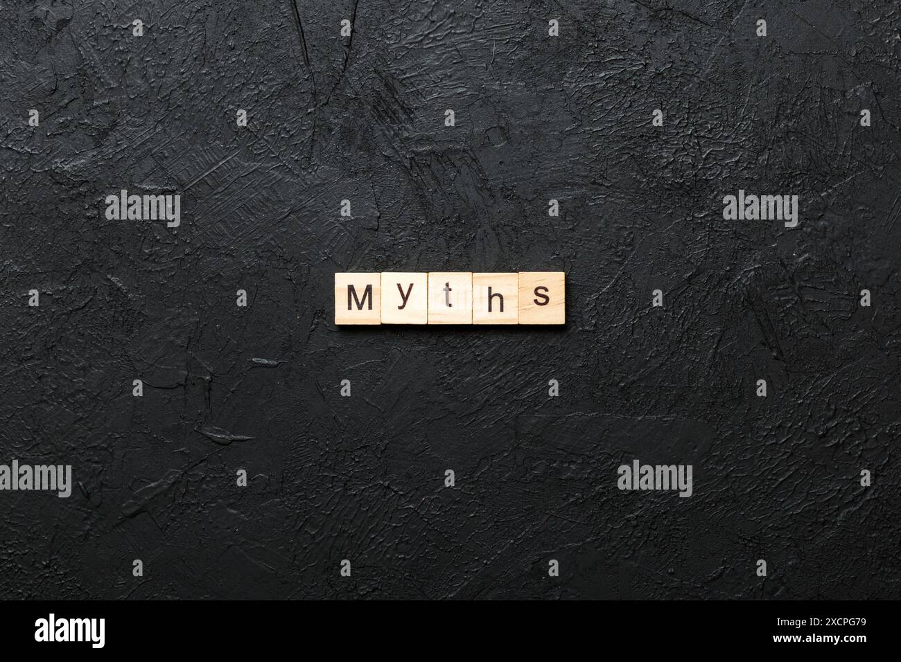 myths word written on wood block. myths text on table, concept Stock ...