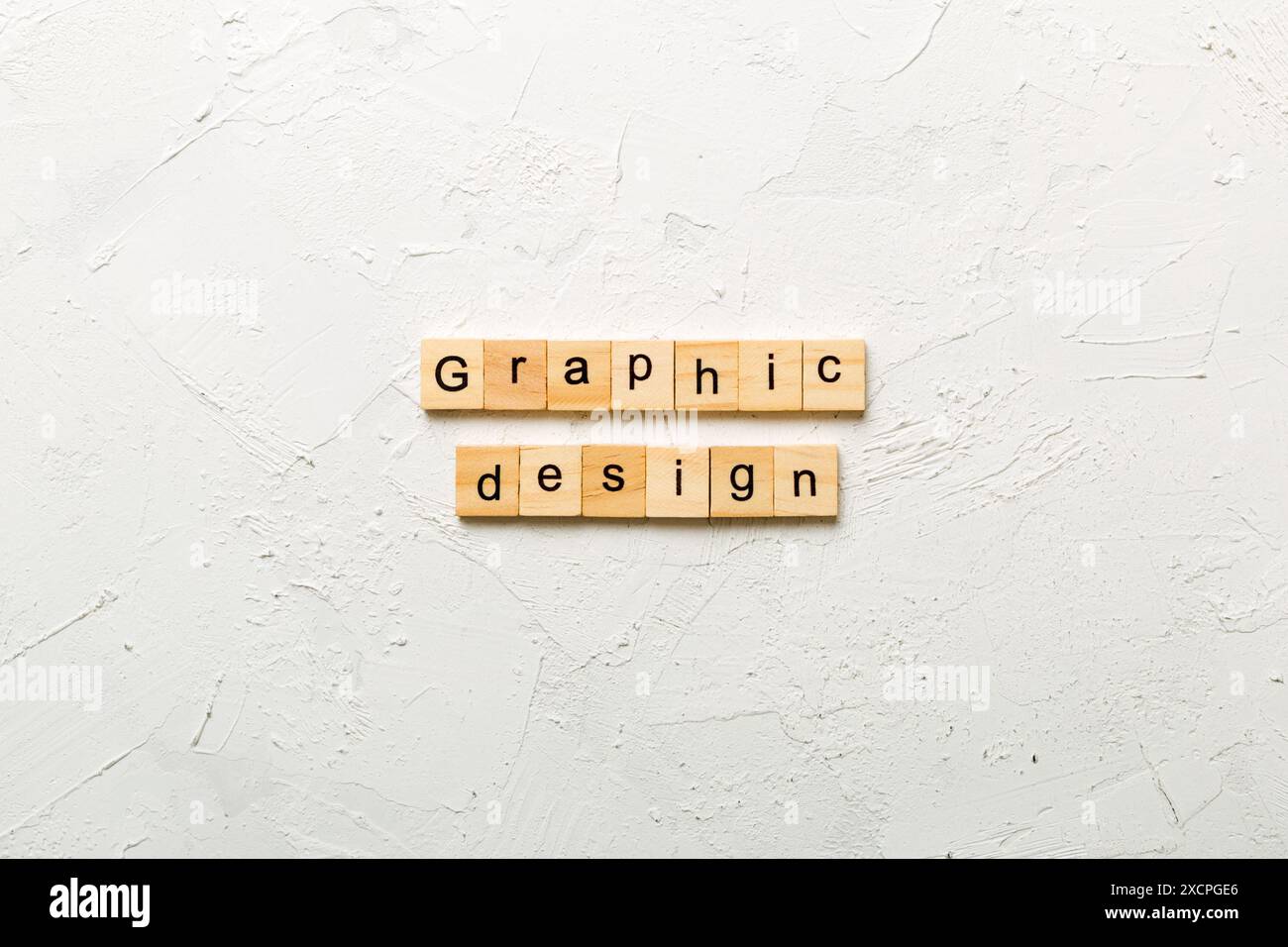 graphic design word written on wood block. graphic design text on ...