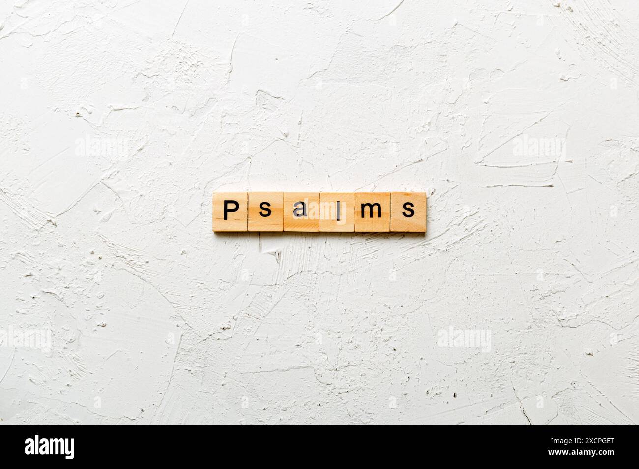 psalms word written on wood block. psalms text on table, concept Stock ...
