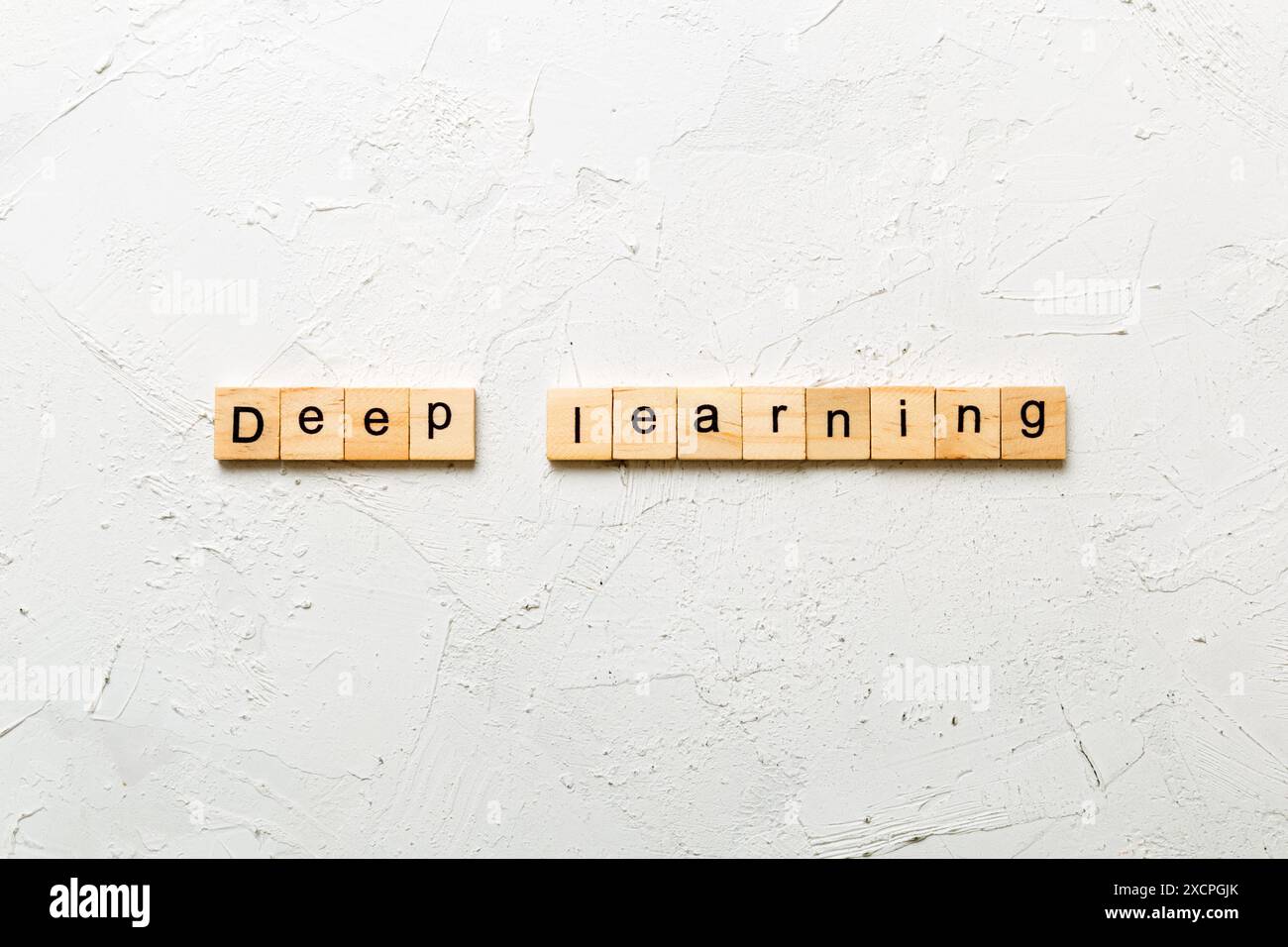 deep learning word written on wood block. deep learning text on cement ...