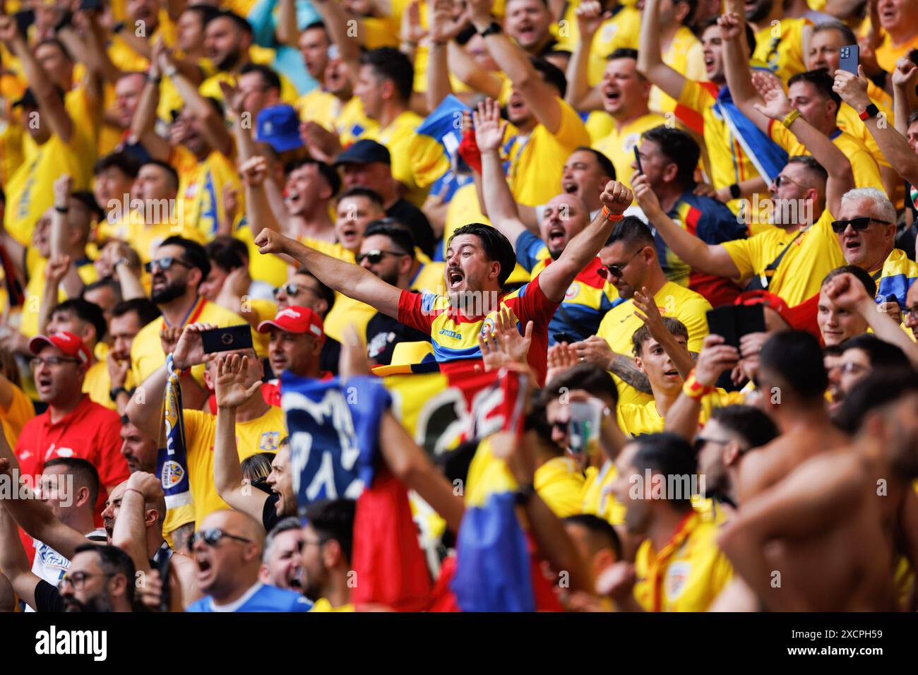 Fans of Romania seen during the UEFA Euro 2024 game between national ...
