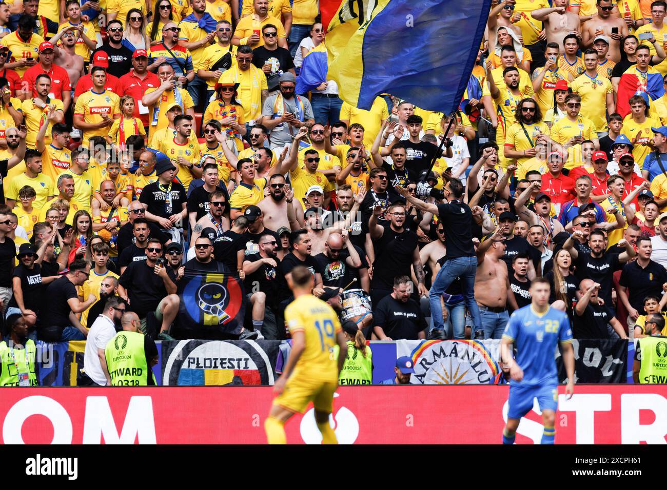 Fans of Romania seen during the UEFA Euro 2024 game between national ...