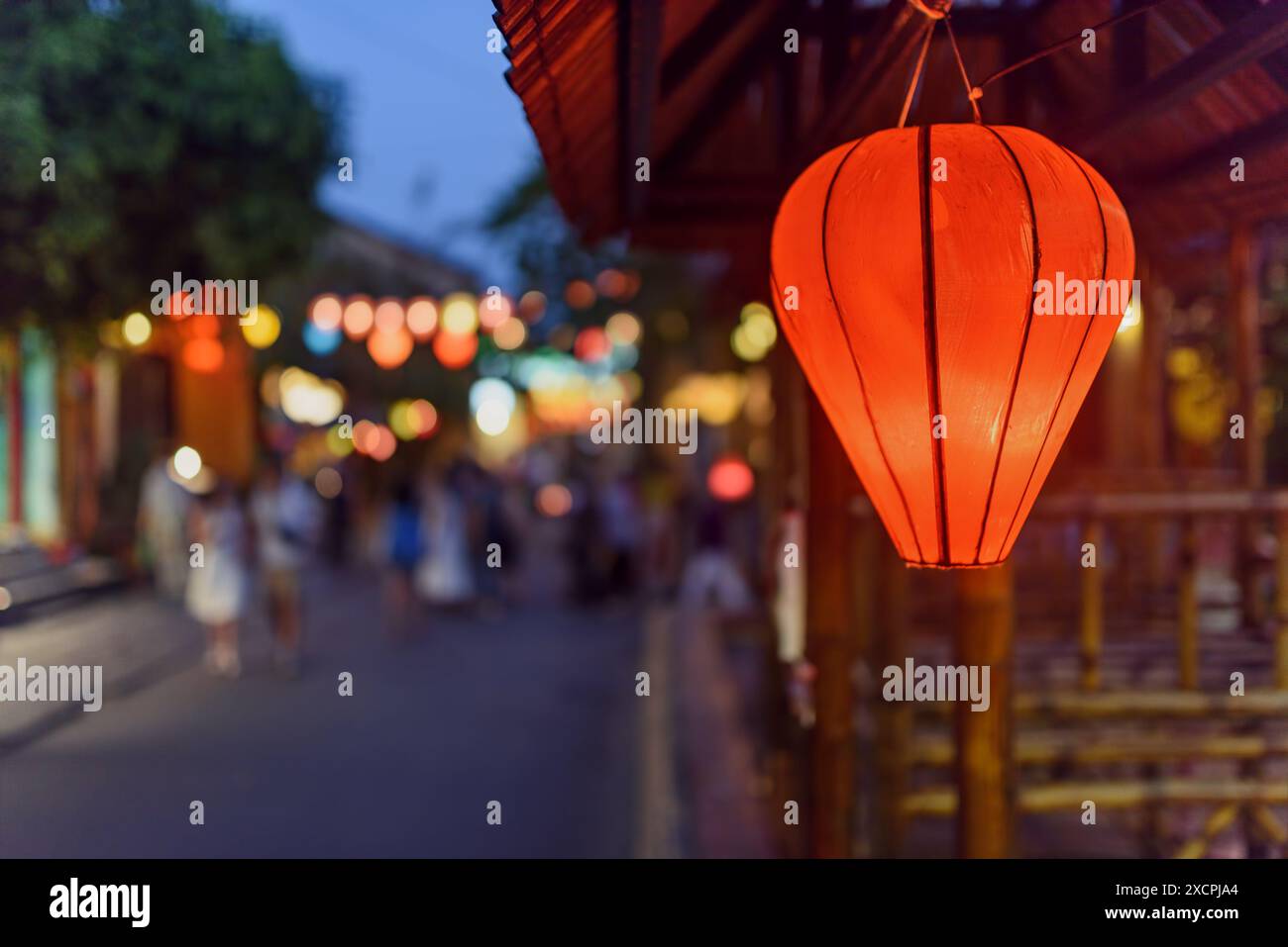 Traditional colorful silk lanterns in souvenir shop at Hoi An Ancient Town. Hoian is a popular ...