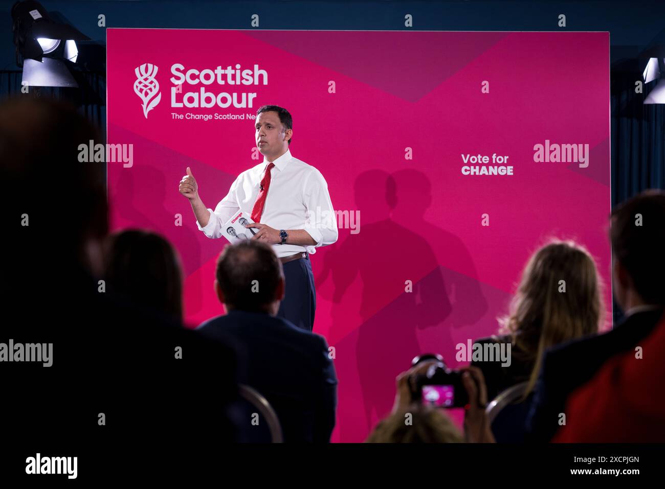 Edinburgh, Scotland. 18 June 2024. Scottish Labour Leader, Anas Sarwar ...
