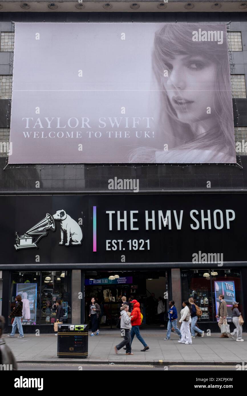 Large scale advertising poster welcoming Taylor Swift to the UK for her ...