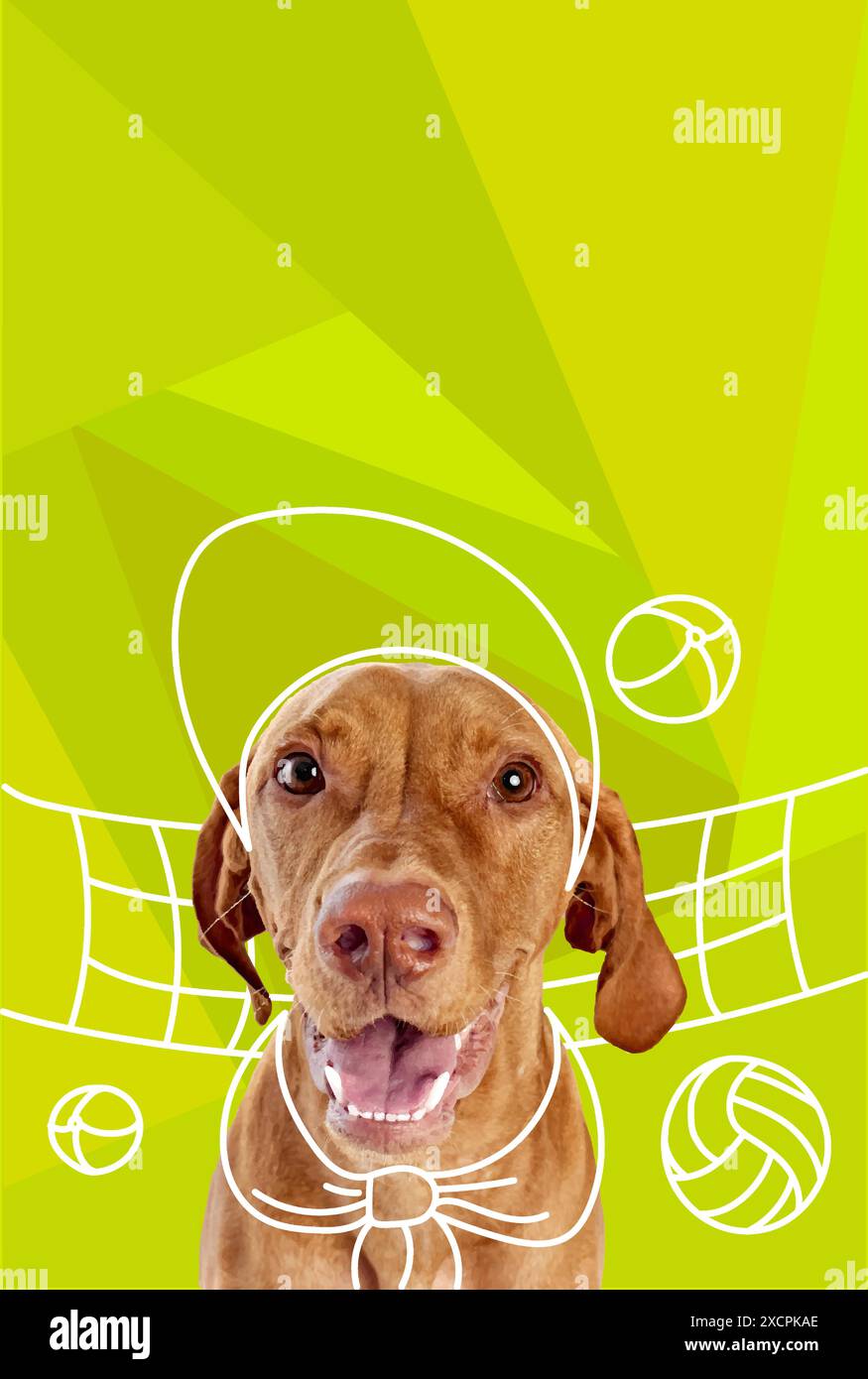 Contemporary artwork. Vector illustration. Portrait of purebred cute ...