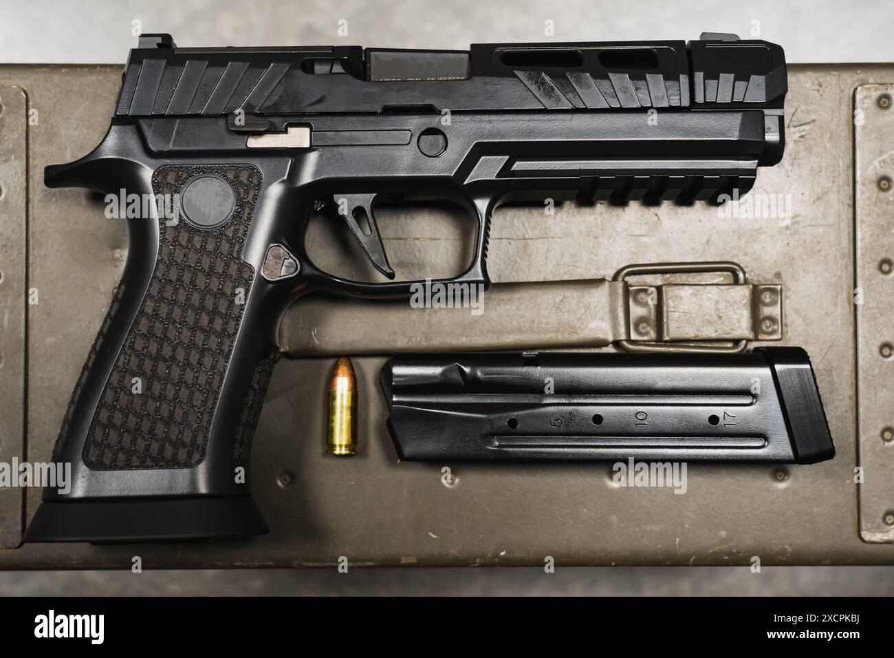 Modern tactical 9mm pistol, close-up photo Stock Photo - Alamy