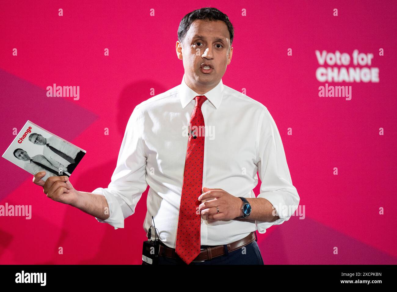 Scottish Labour leader Anas Sarwar speaking during the party's General ...