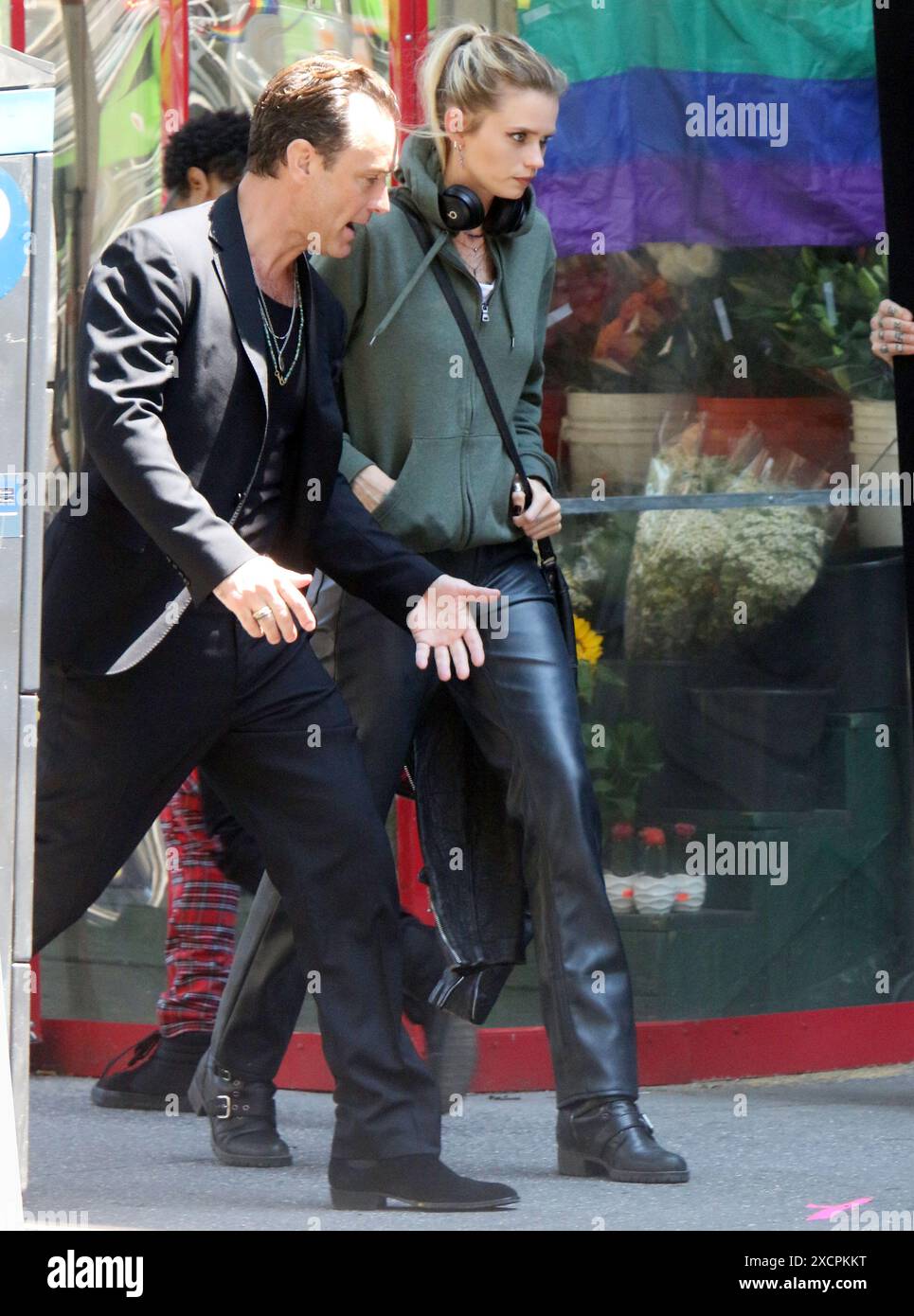 New York, NY, USA. 17th June, 2024. Abby Lee and Jude Law on the set of ...